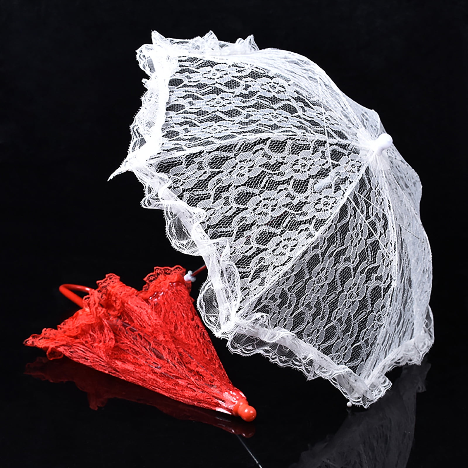 JeashCHAT Craft White Lace Decorative Umbrella, Photography Scene Prop ...