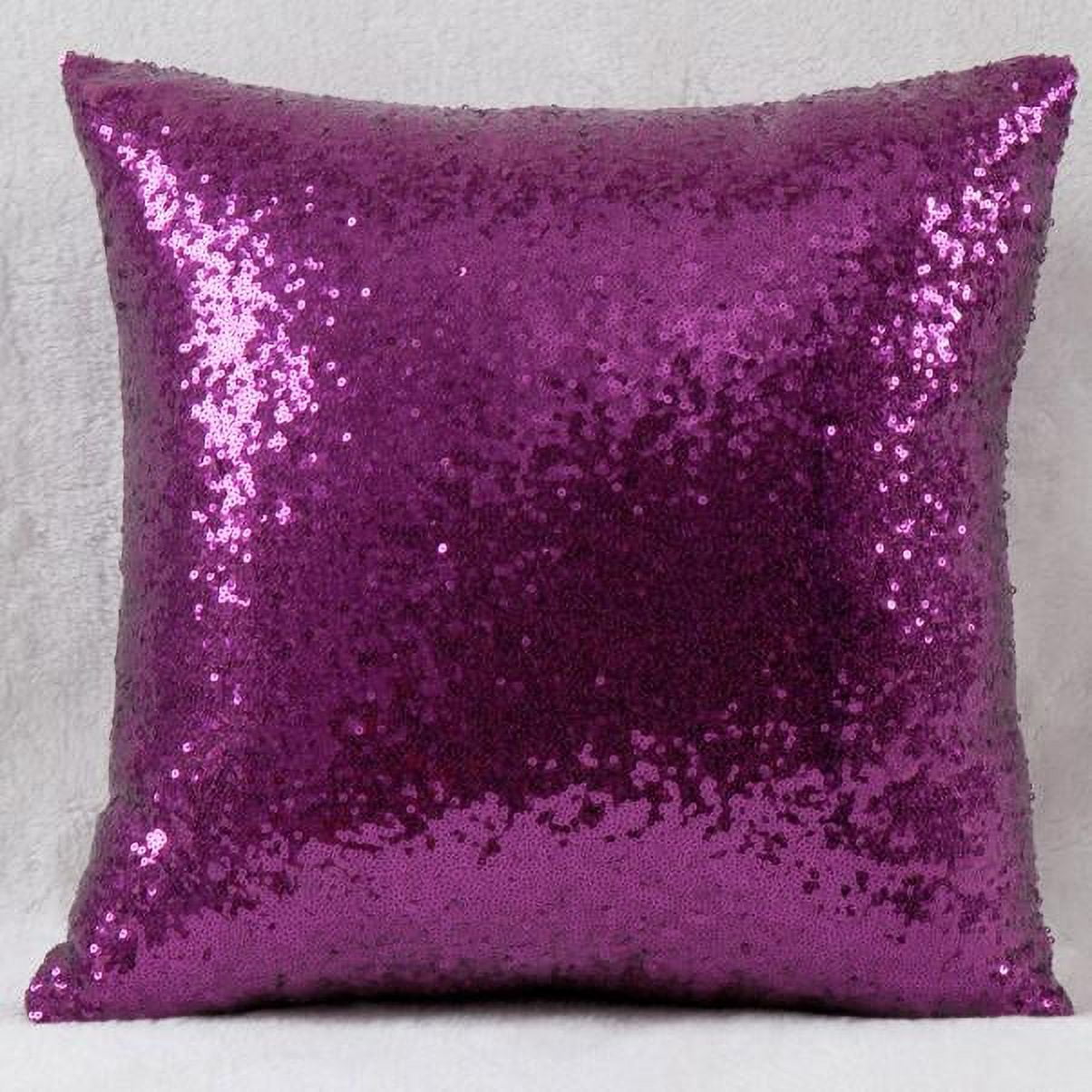 JeashCHAT Decorative Glitzy Sequin Throw Pillow Cover Clearance, Solid Color Glitter Pillowcase ...