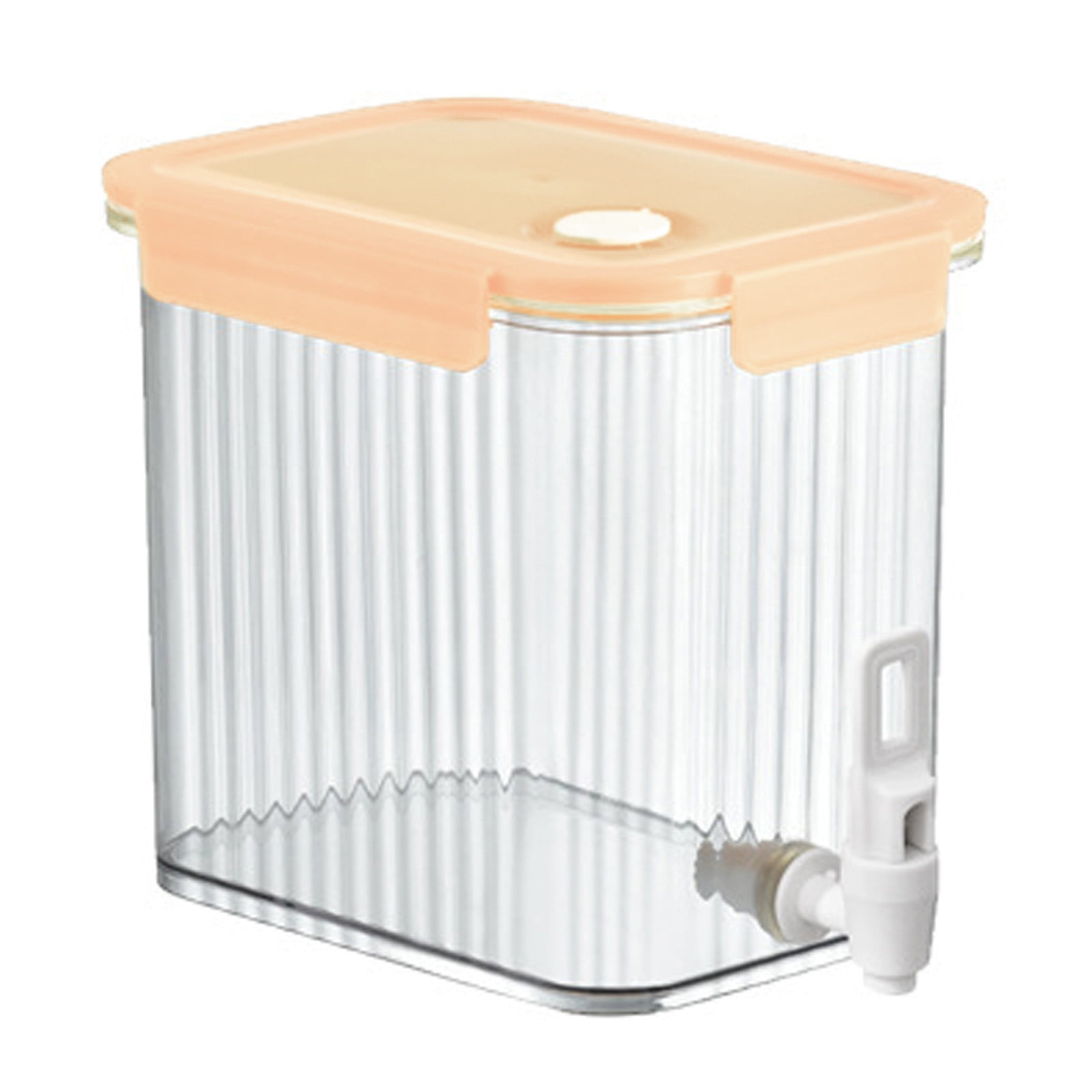 JeashCHAT 3.5L Fridge Beverage Dispenser with Lid, Spigot, Clear ...