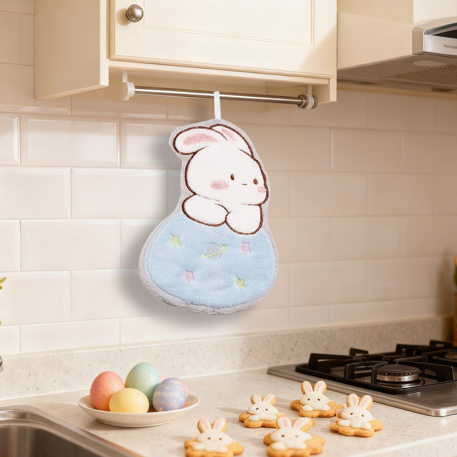 JeashCHAT Easter Bunny Hand Towels, Bathroom Kitchen Hand Towels with ...
