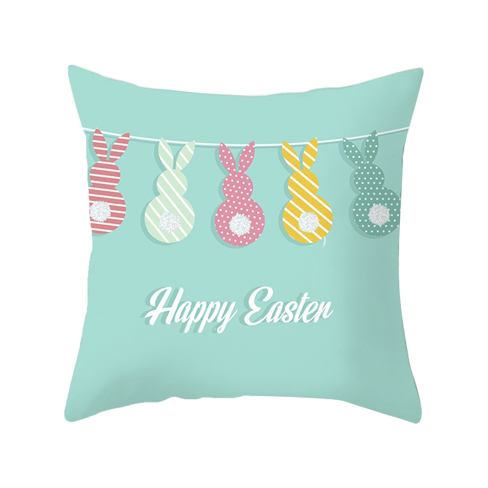 JeashCHAT Easter Pillow Covers 18x18 Easter Pillow Cases Rabbit Bunny ...