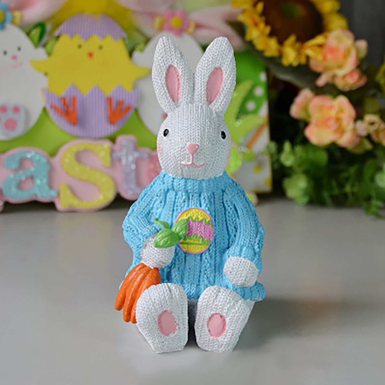 JeashCHAT Easter Resin Bunny Eggs Easter Decorations, Spring Easter ...