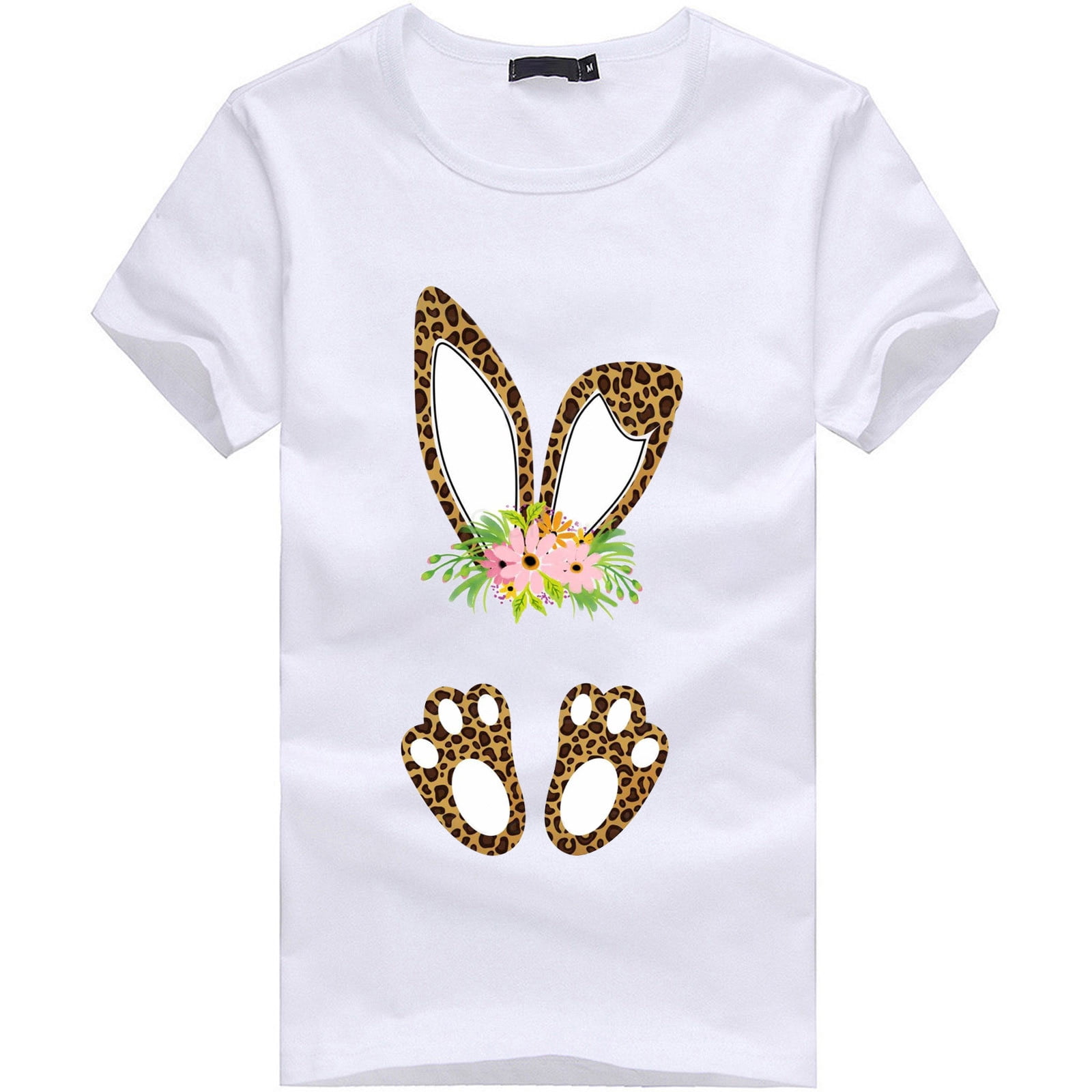 JeashCHAT Easter Shirts for Women Bunny Rabbit Egg Print Fashion Women ...