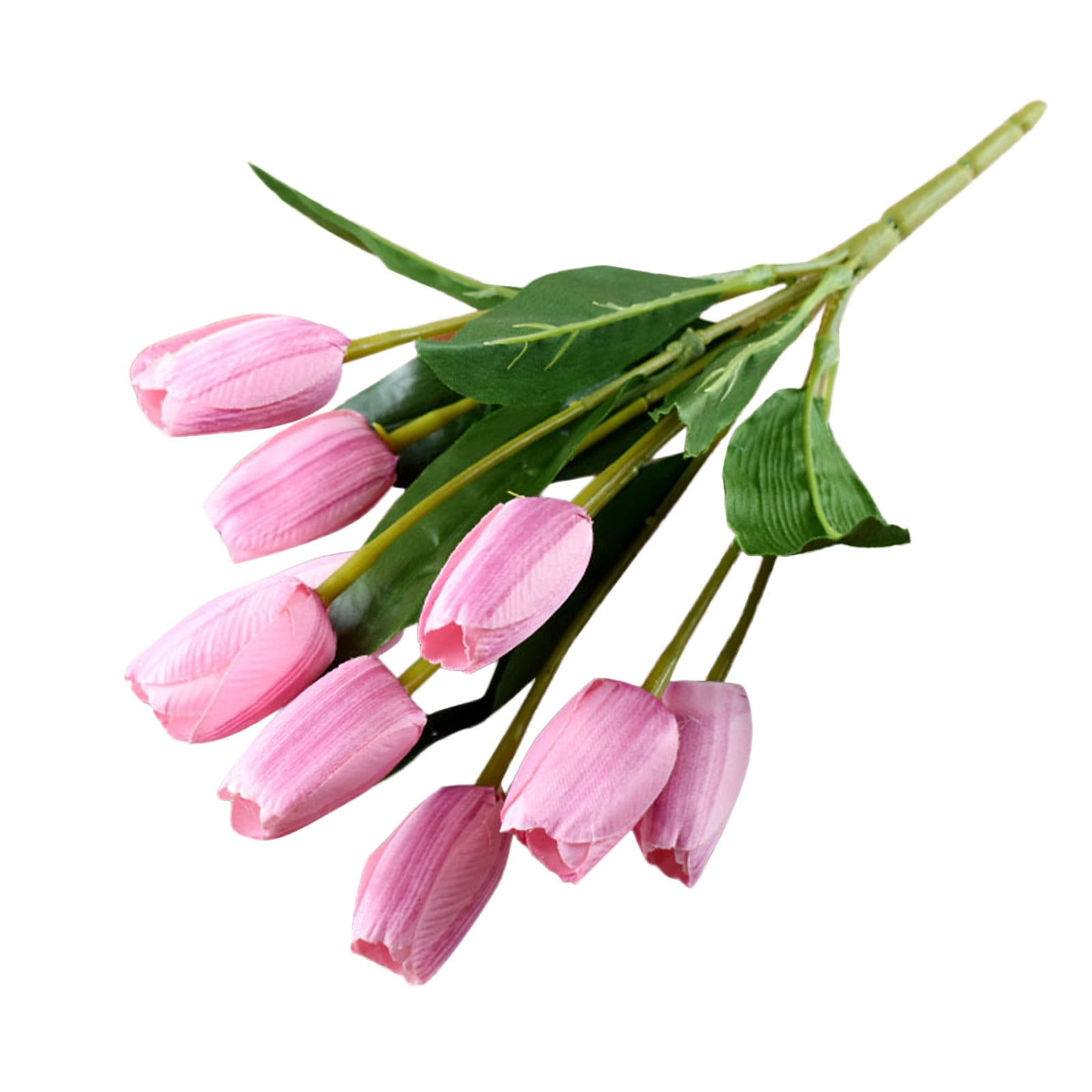 JeashCHAT Fake Tulips Flowers , 9 Heads Artificial Latex Tulips Flowers ...