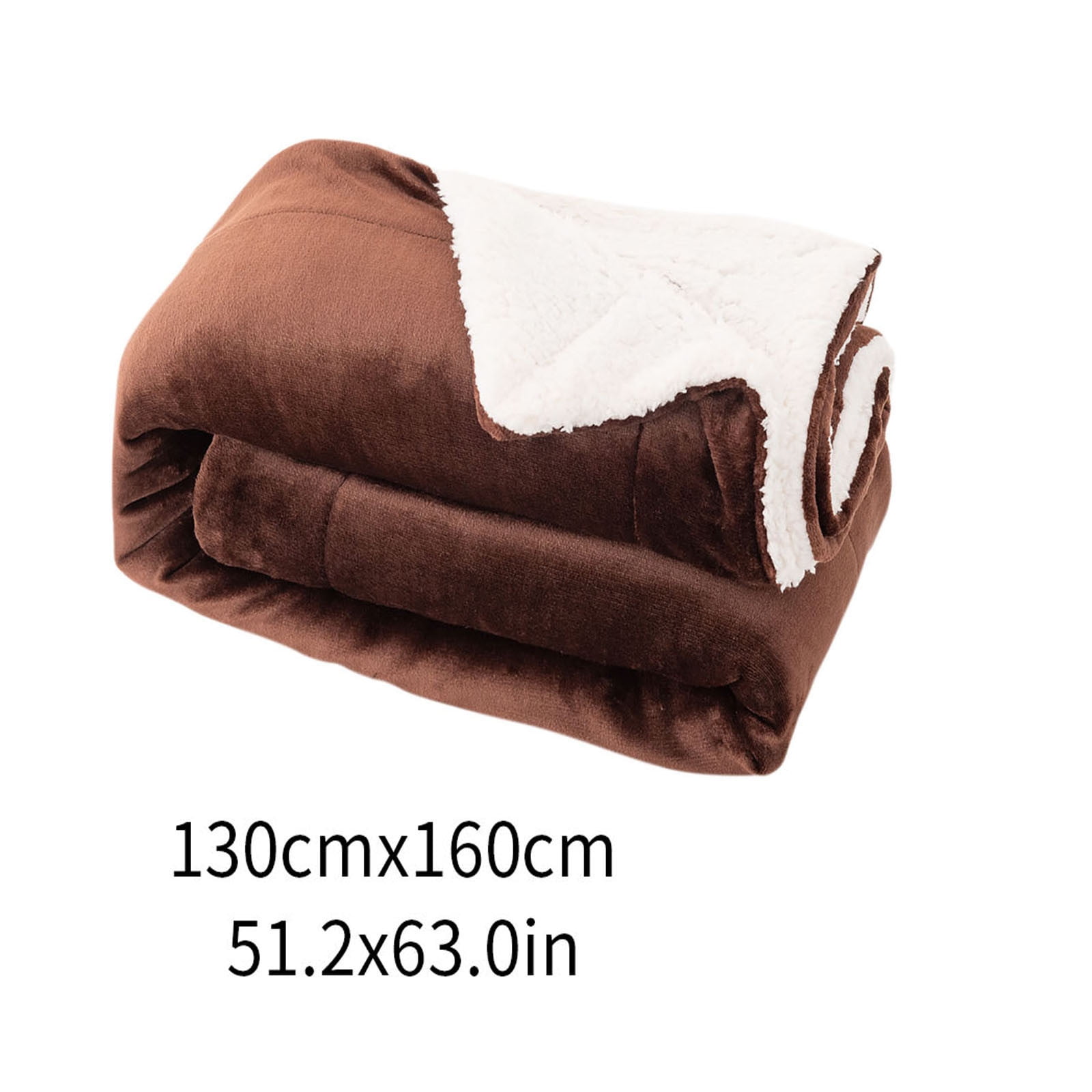 JeashCHAT 63x51in Thick Flannel Lamb Wool Composite Double Blanket ...
