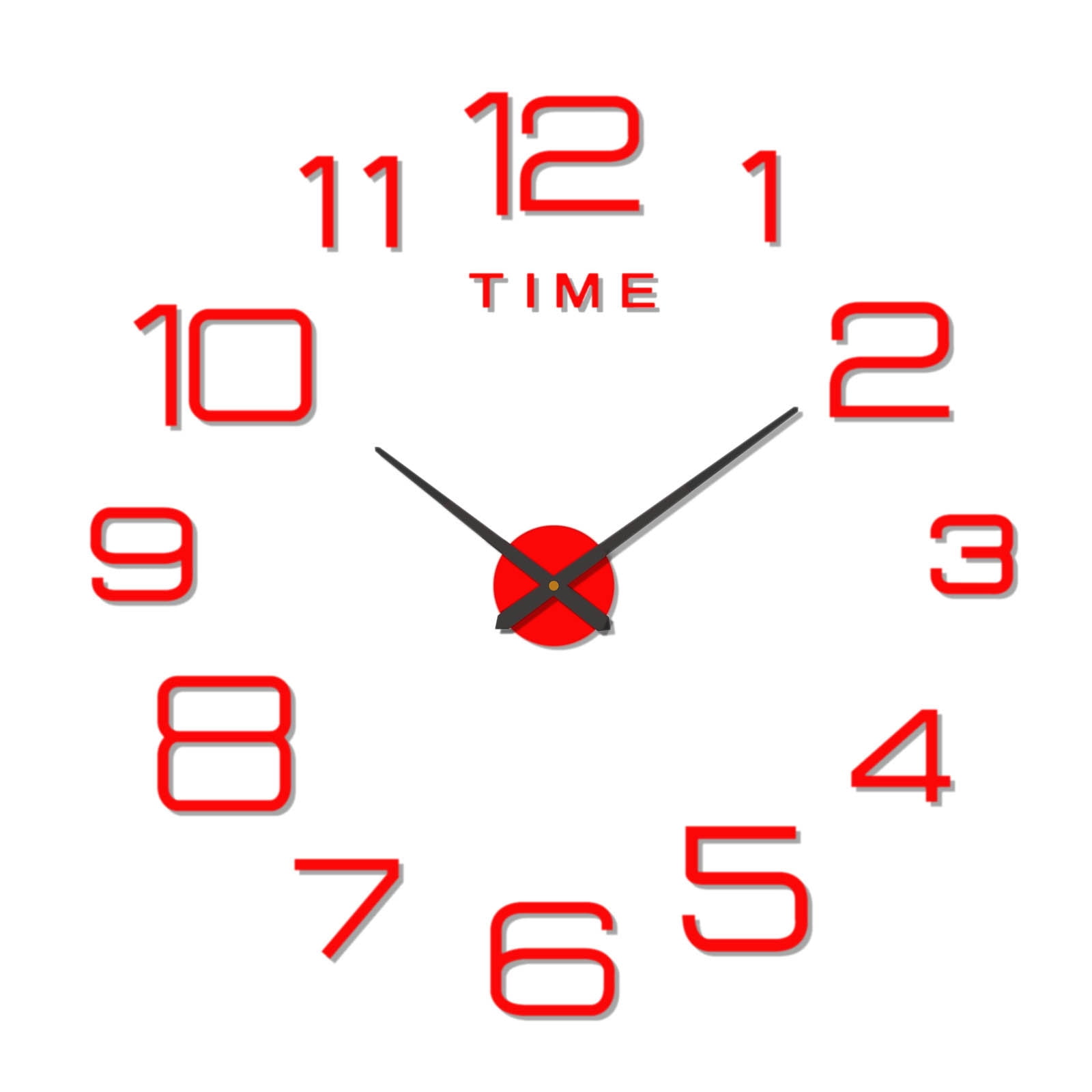 JeashCHAT Frameless DIY Wall Clock , Modern 3D Mute Mirror Wall Clock ...