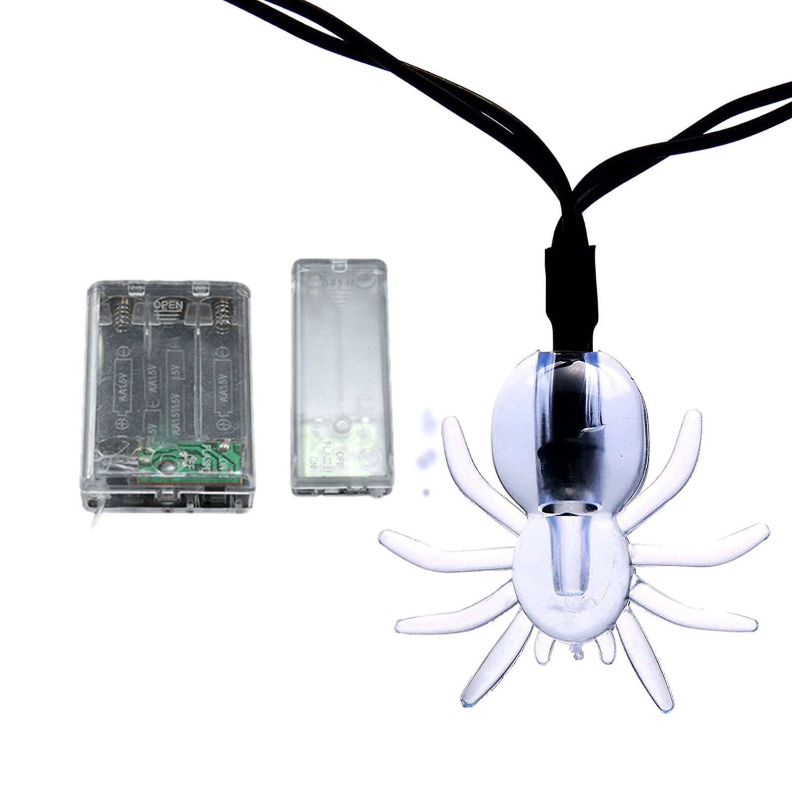 JeashCHAT Halloween Outdoor String Lights 20 LED Purple Spiders Battery ...