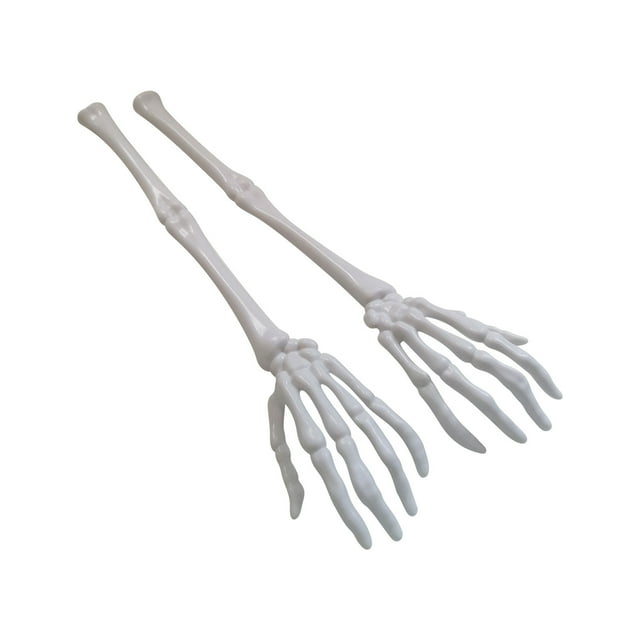 JeashCHAT Halloween Plastic Skeleton Hands Salad Tongs, Pair of ...