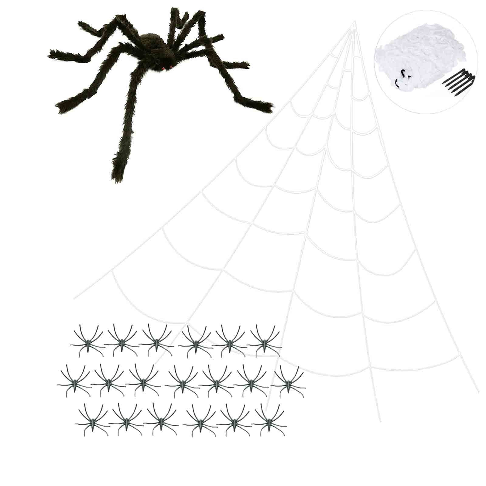 JeashCHAT Halloween Scary Spider Decoration Set - Including 197" White ...