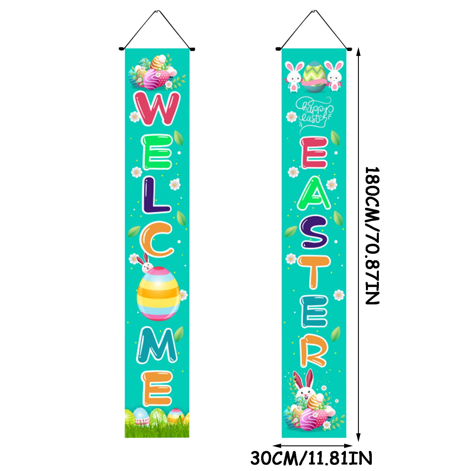 JeashCHAT Happy Easter Bunny Porch Sign Easter Decorations Hanging Sign ...