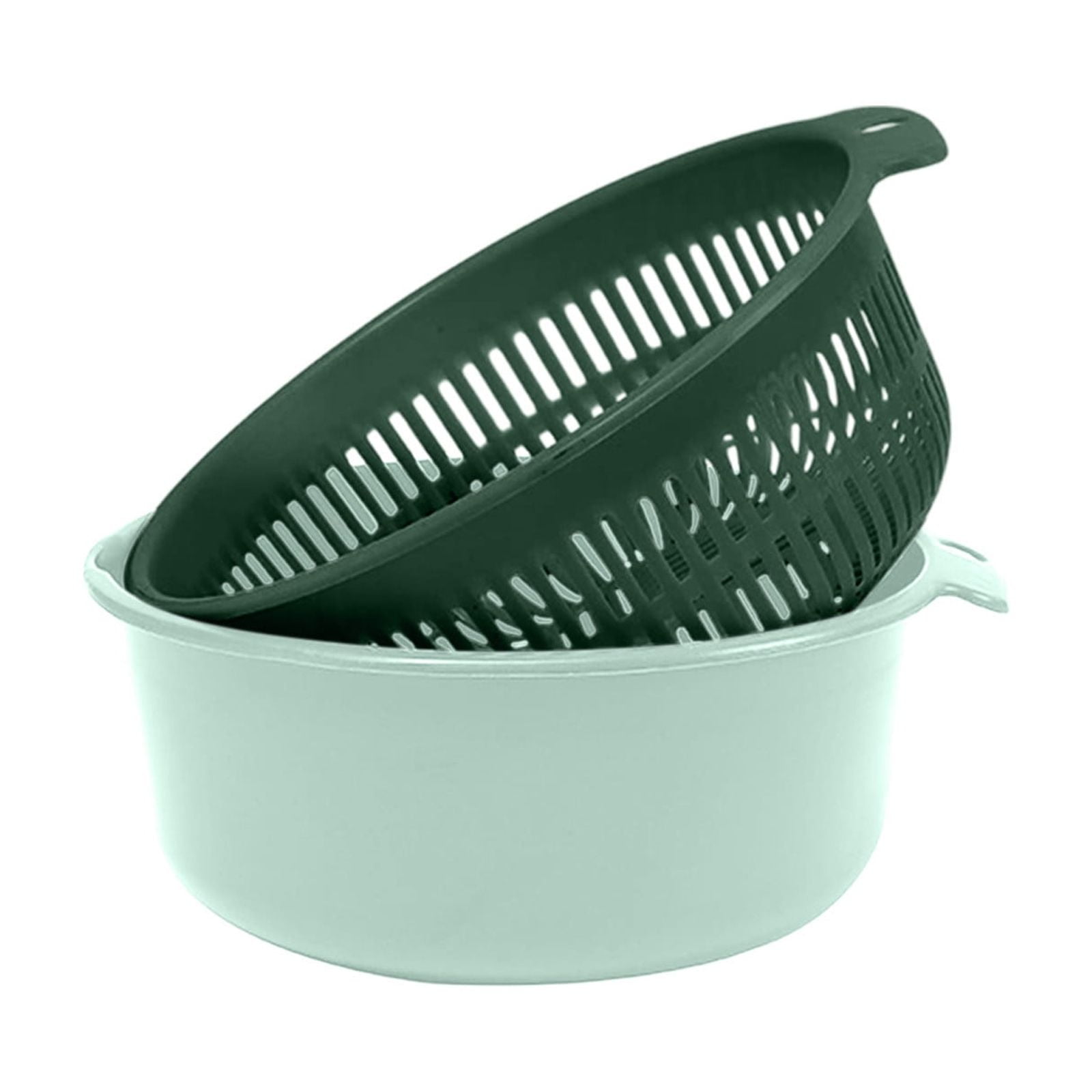 JeashCHAT Kitchen Strainer Colander Bowl Set, 2 in 1 Double-Layer ...