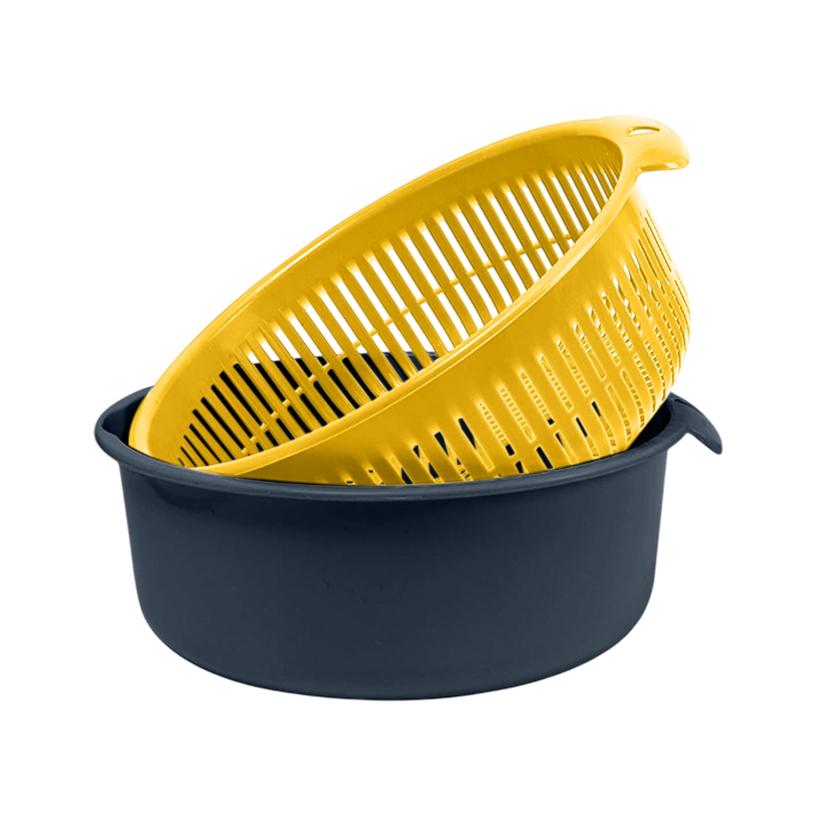 JeashCHAT Kitchen Strainer Colander Bowl Set, 2 in 1 Double-Layer ...