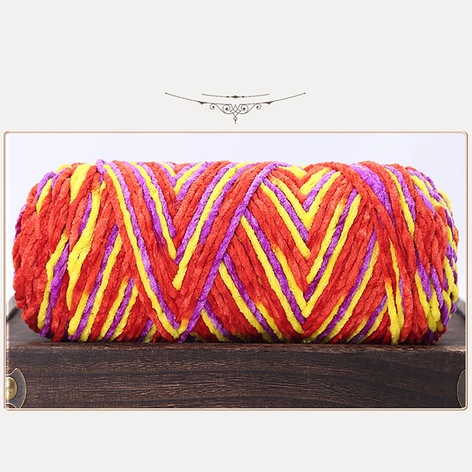 JeashCHAT Knitting Yarn Chenille Crochet Yarn Multi Colored Chunky Yarn ...