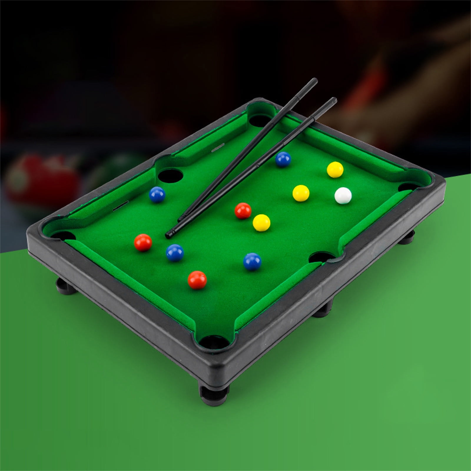 JeashCHAT Mini Pool Table Set, Portable Small Tabletop Billiards Pool ...