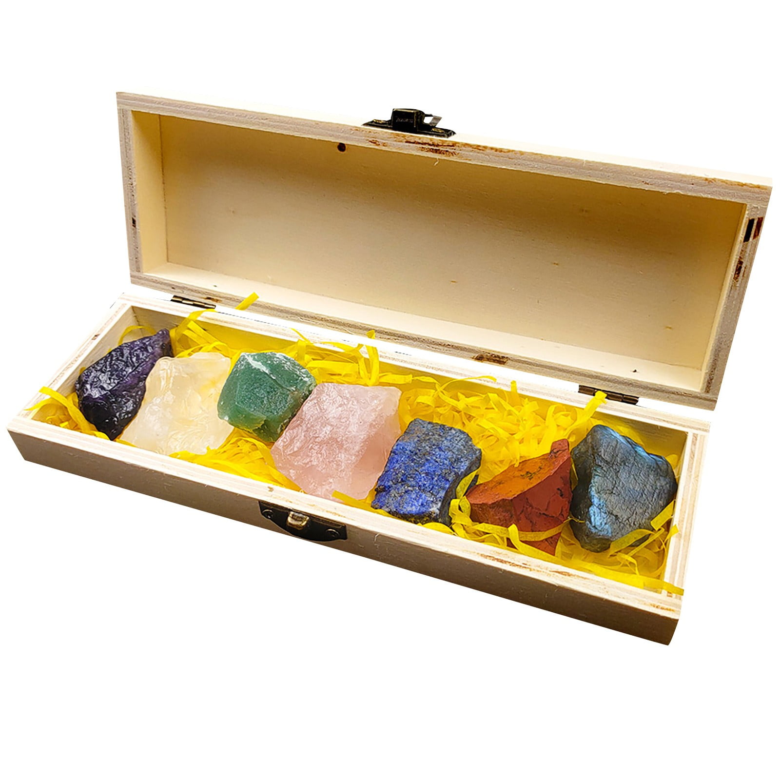 JeashCHAT Natural Crystal Stone Set Rough Stone Seven Chakra Energy ...