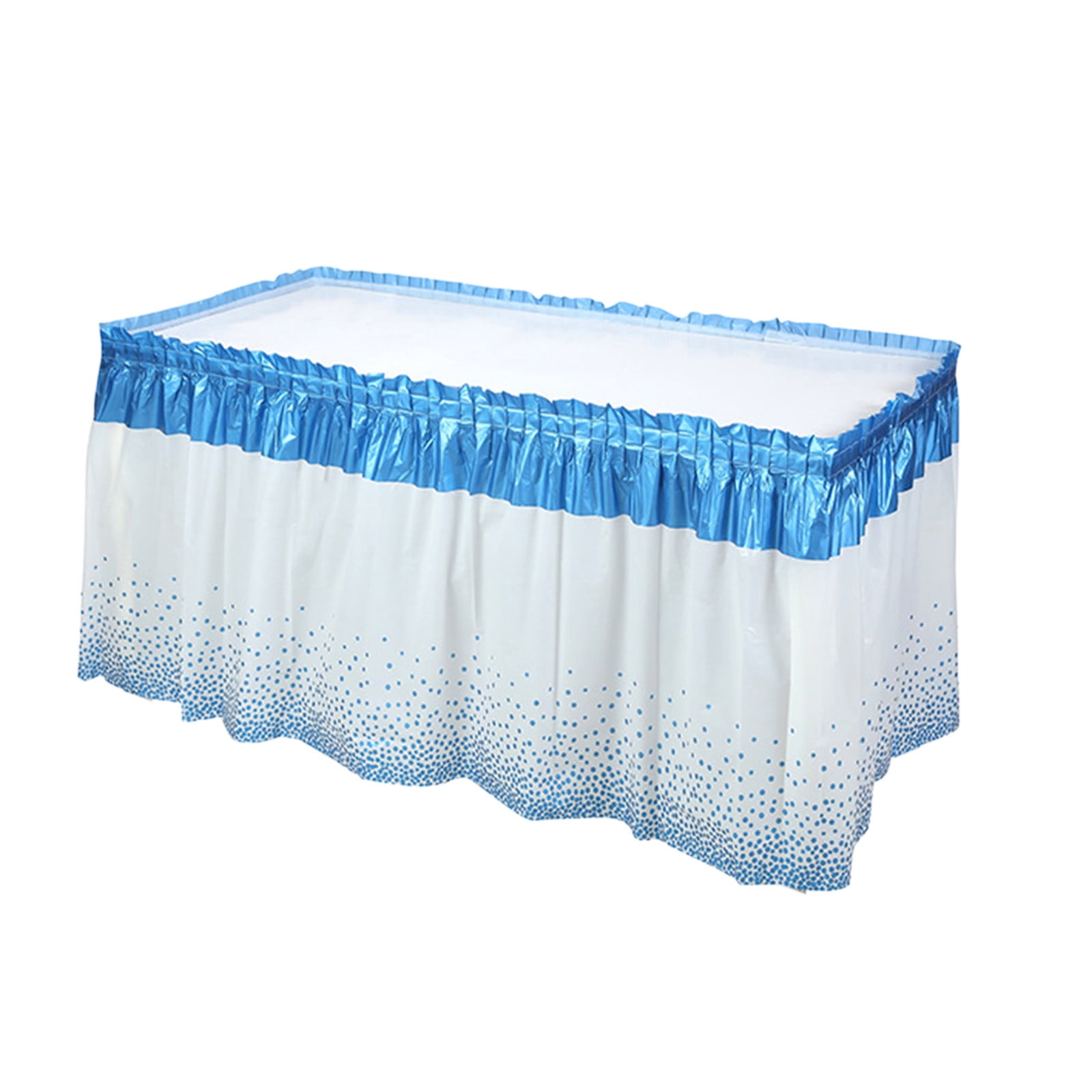 JeashCHAT Plastic Table Skirt and Tablecloth, Disposable Table Skirt ...