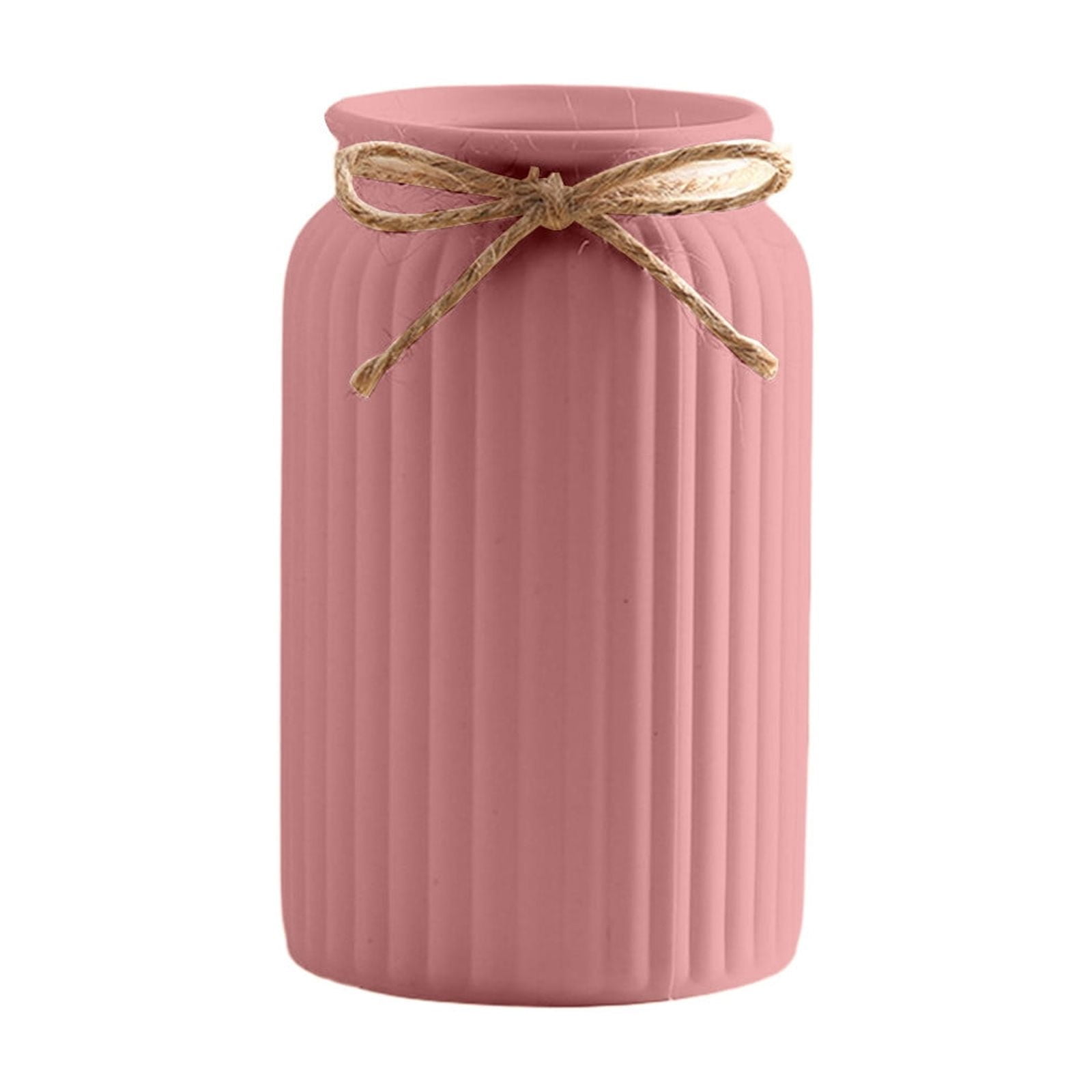JeashCHAT Plastic Vase Small Flower Vase Decorative Striped Vase Faux ...