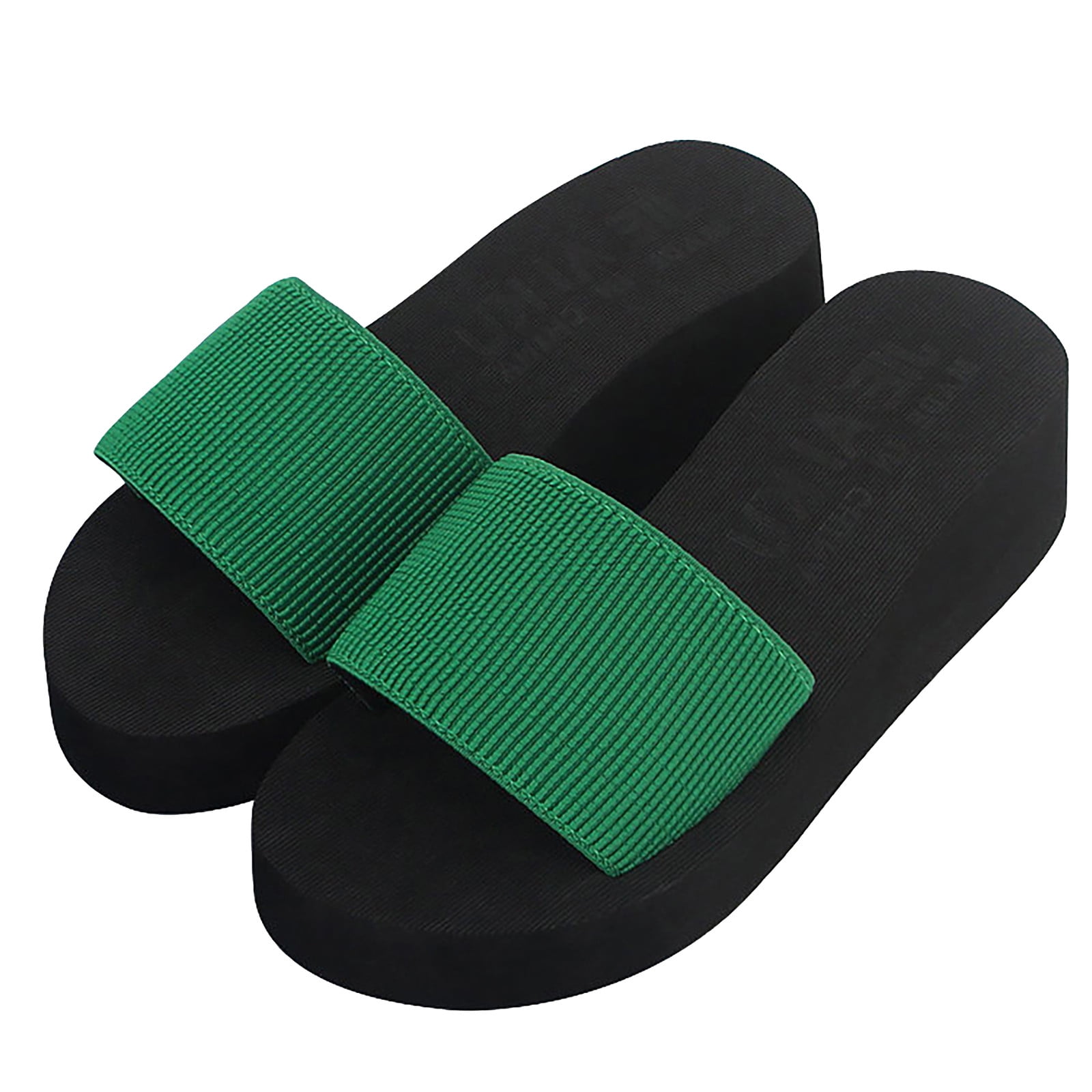 JeashCHAT Platform Sandals for Women, Summer Slippers Knit Elastic Band ...