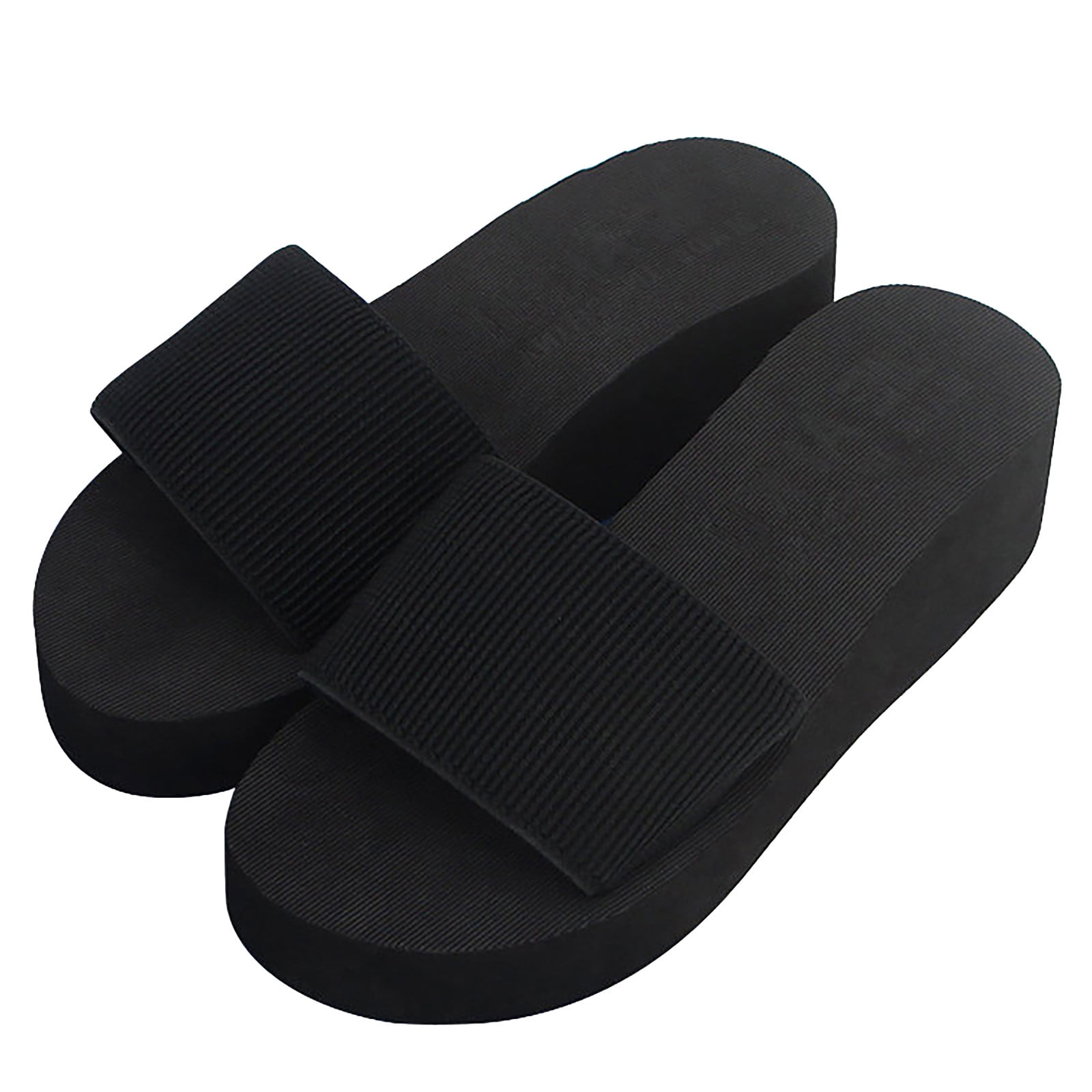 JeashCHAT Platform Sandals for Women, Summer Slippers Knit Elastic Band ...