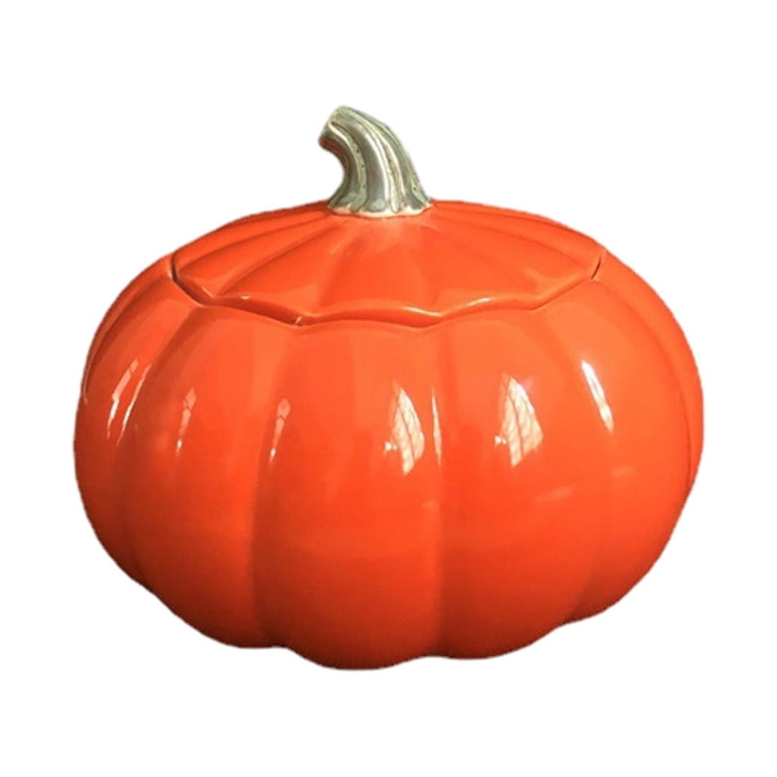 JeashCHAT Pumpkin Jar with Cover, Halloween Candy Bowl Snack Cookie ...