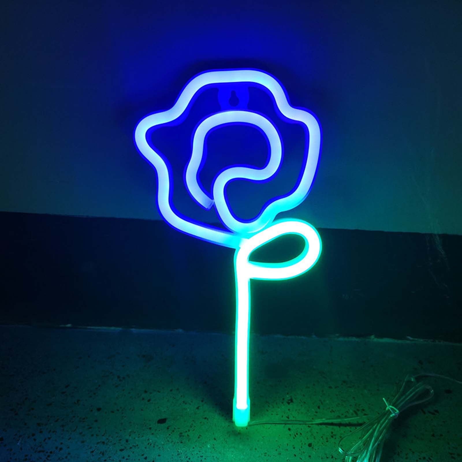 JeashCHAT Rose Neon Sign,Valentine's Day Decorations LED Neon Light for ...