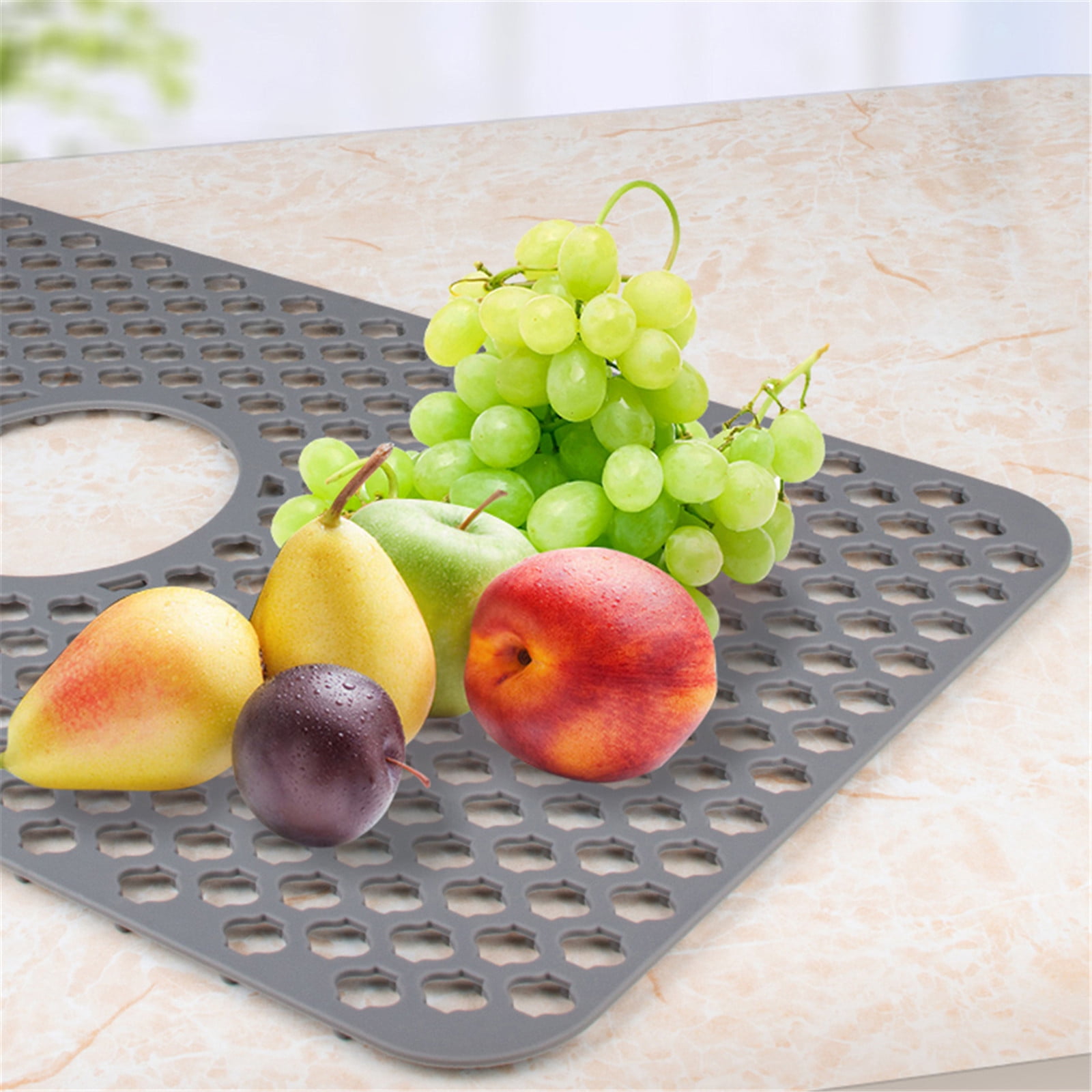 JeashCHAT Silicone Sink Mat Rear Kitchen Sink Protector Accessory ...