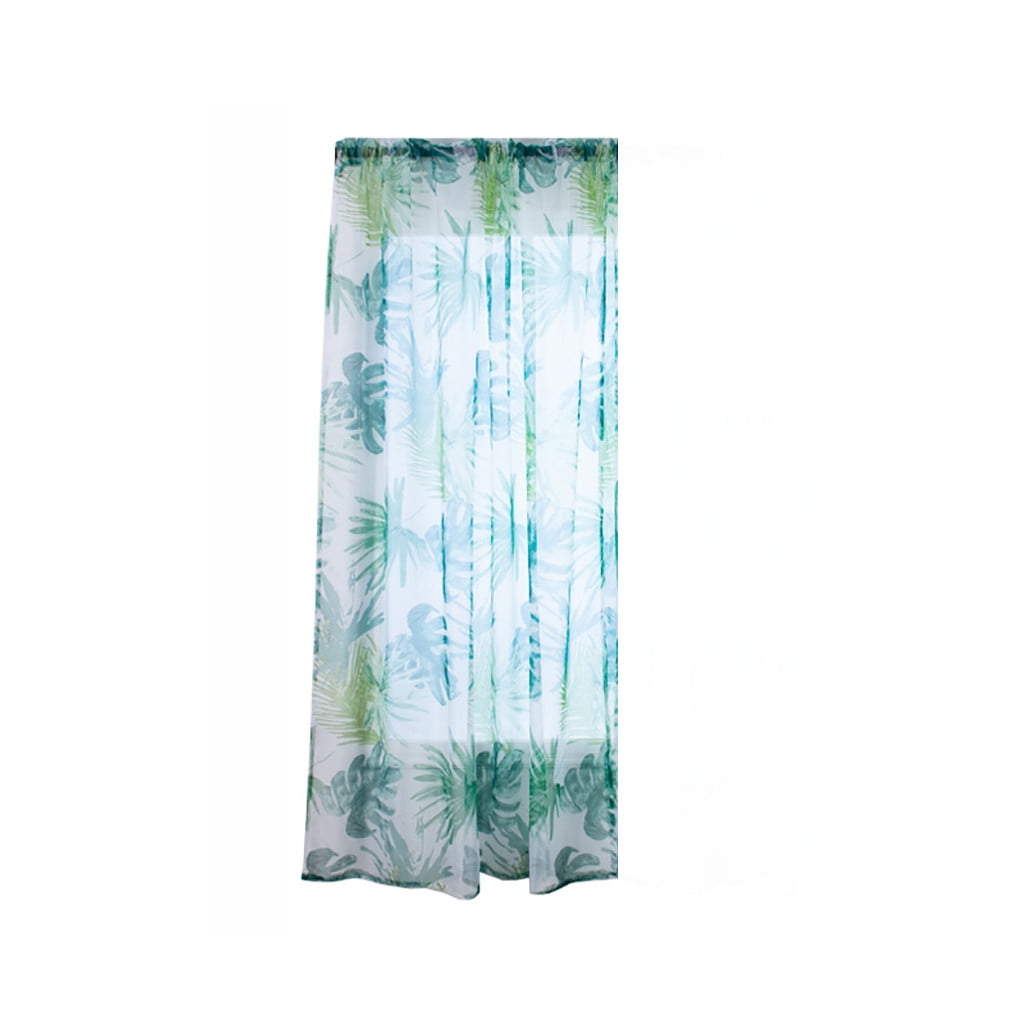 JeashCHAT Trees Sheer Curtain Tulle Window Voile Drape Valance Fabric ...