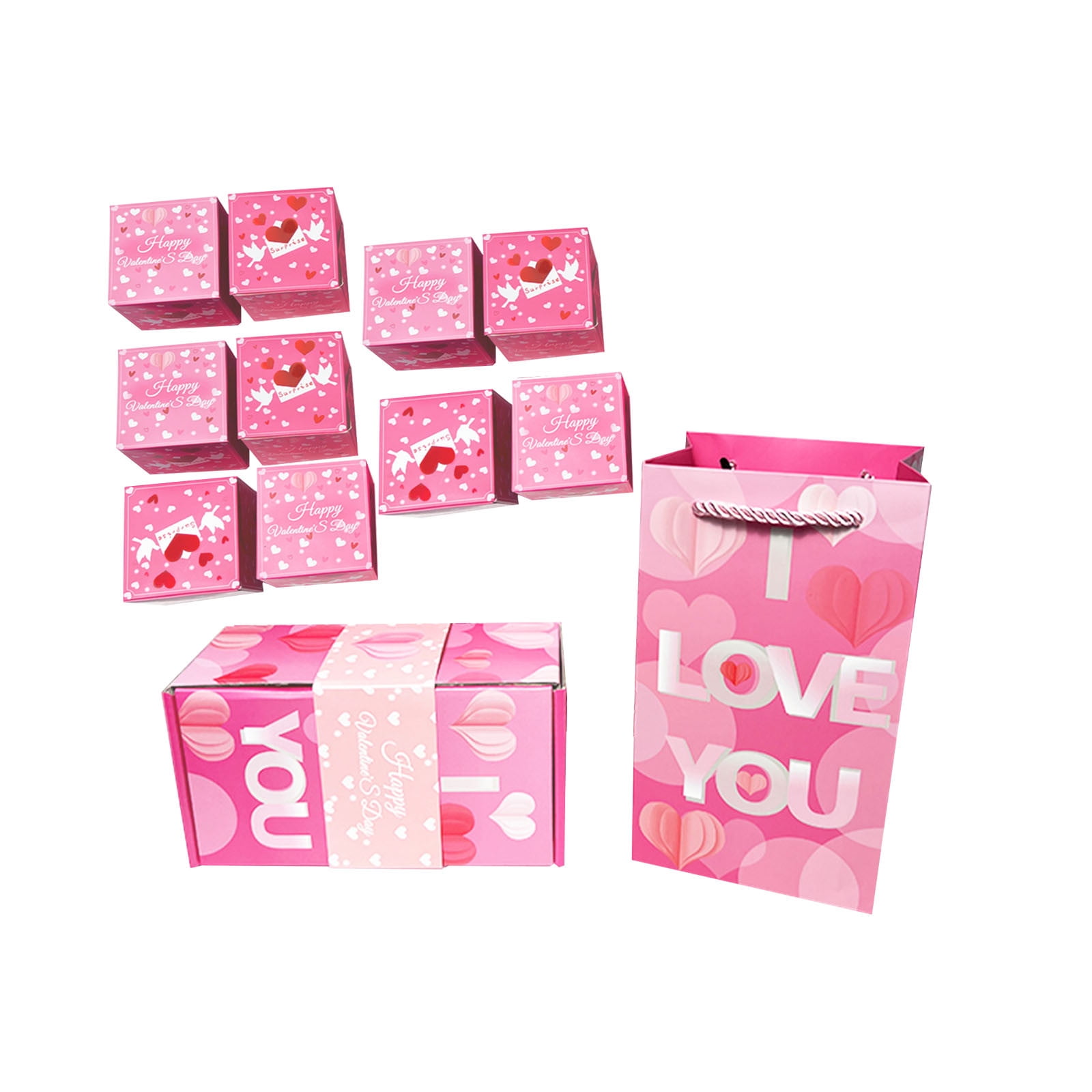 JeashCHAT Valentine's Day I LOVE YOU Surprise Gift Box Set, Folding Bouncing Envelope Gift Box ...