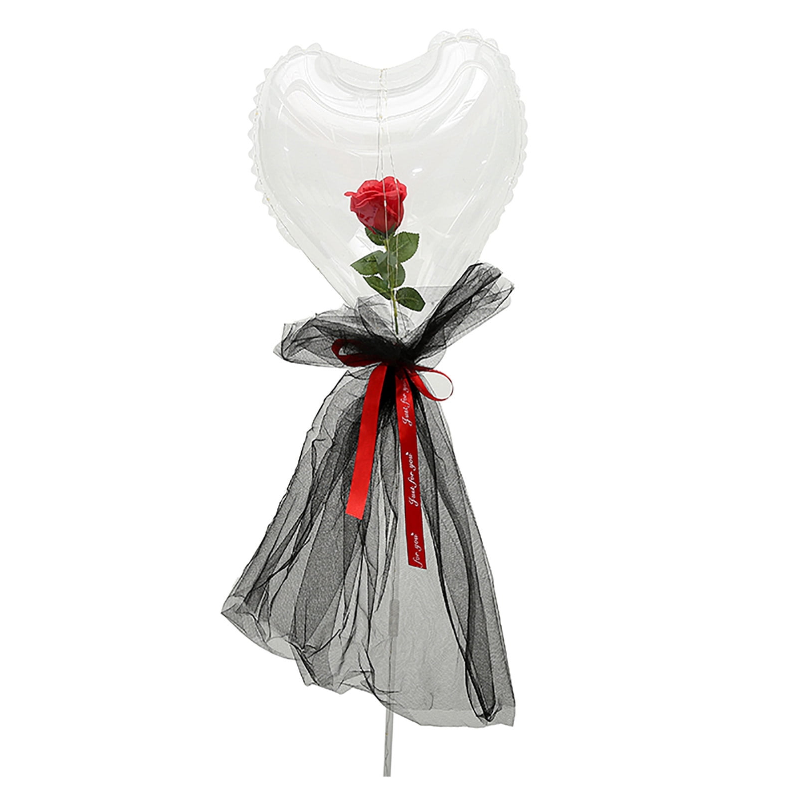 JeashCHAT Valentine's Day Luminous Balloon Rose Bouquet Led Light Up ...