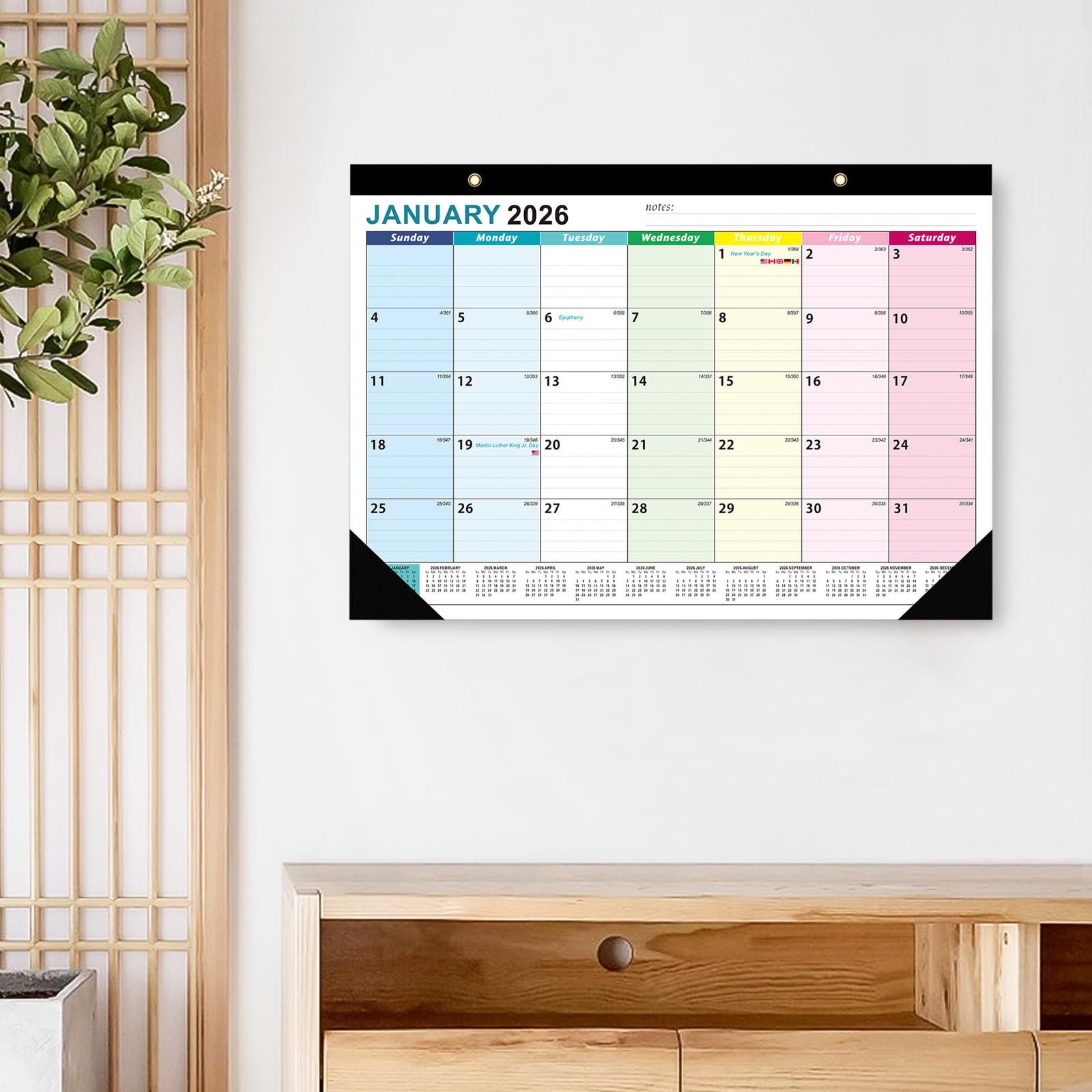 JeashCHAT Wall Calendar, 2025-2026 Calendar from July 2025 to December 2026 18 Months Calendars ...