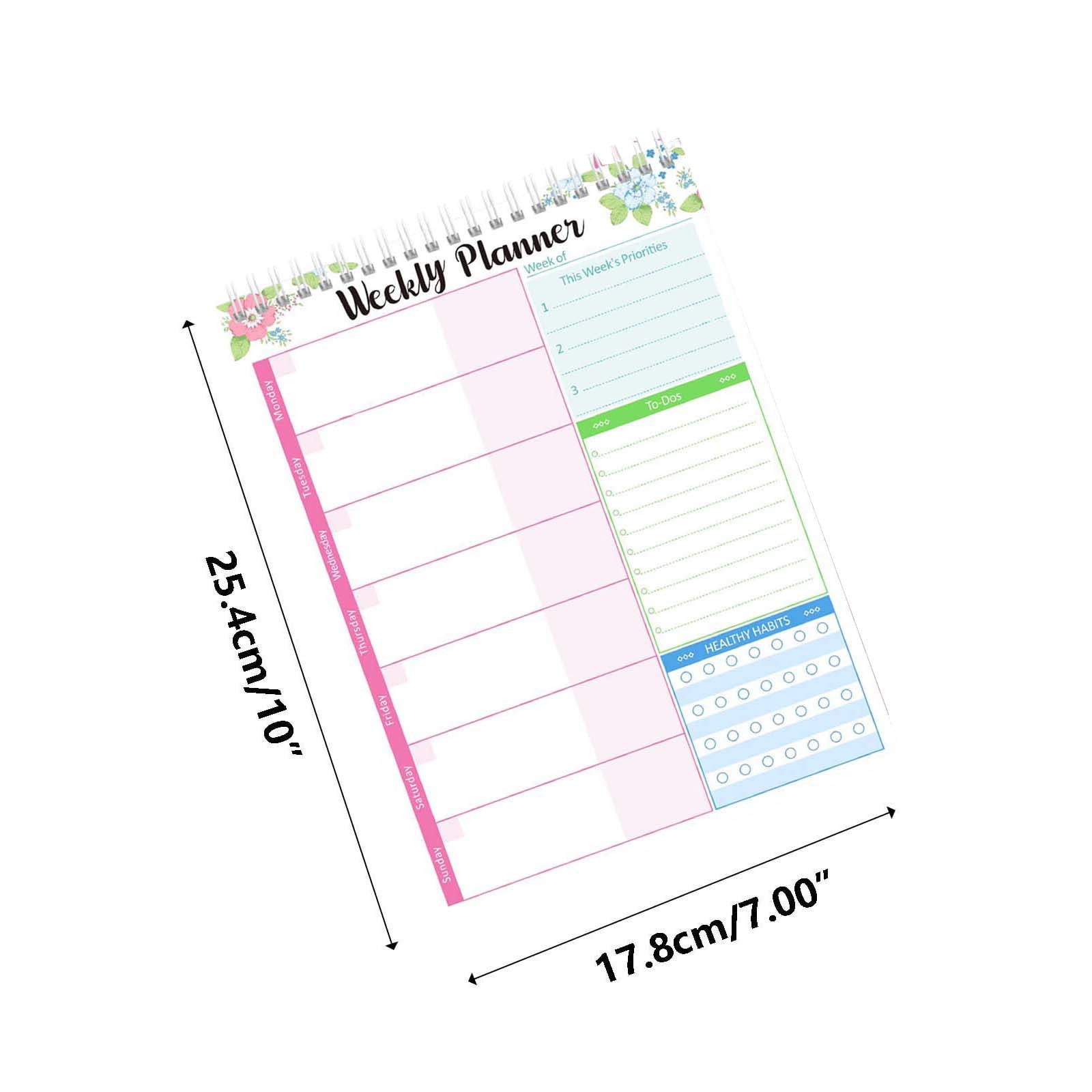 JeashCHAT Weekly Planner Notepad Weekly Calendar 52 Page Task Planning ...