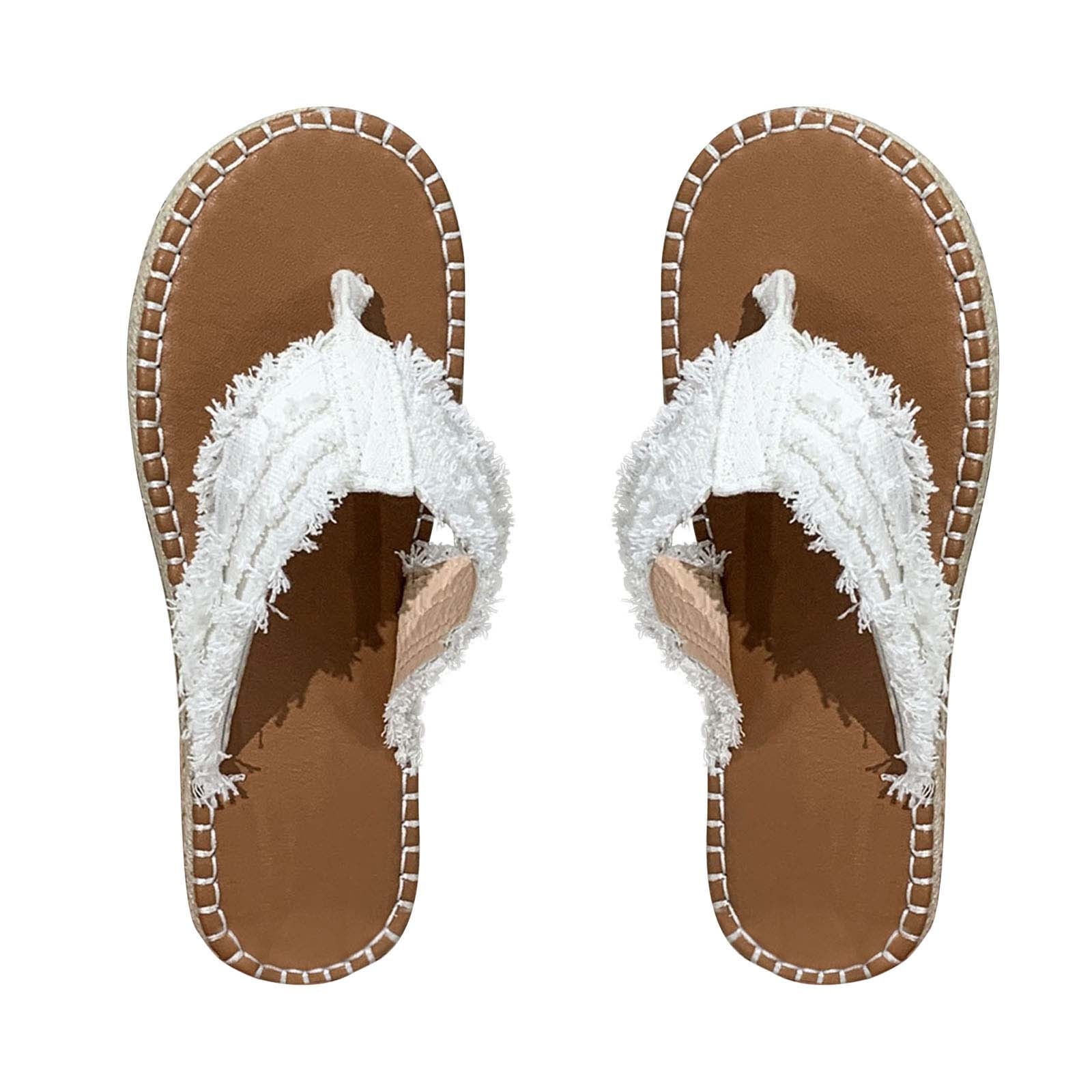 JeashCHAT Women's Flip Flops Casual Comfortable Thong Sandal with Arch ...