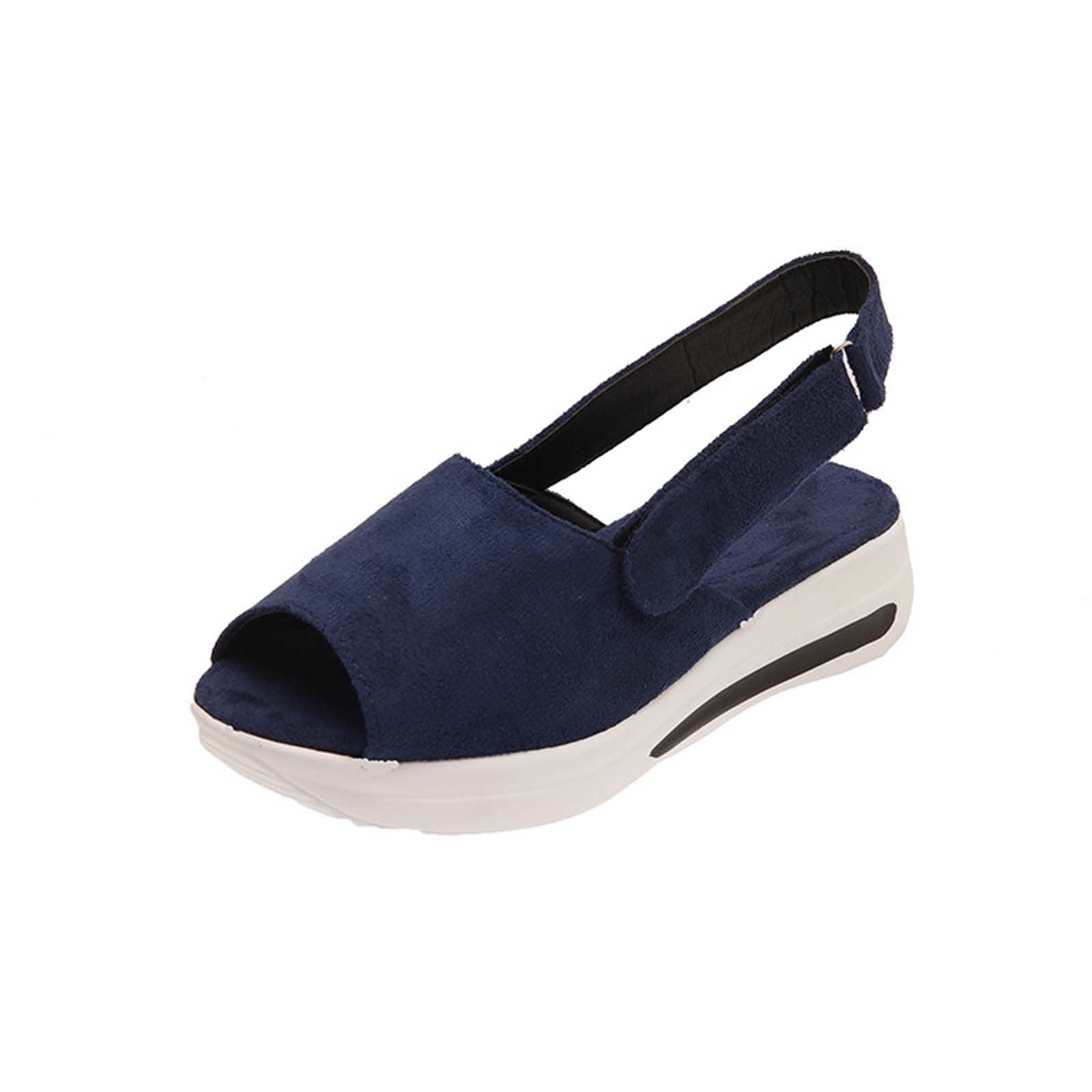 JeashCHAT Women's Peep Toe Sport Sandals Platform Sandals with ...