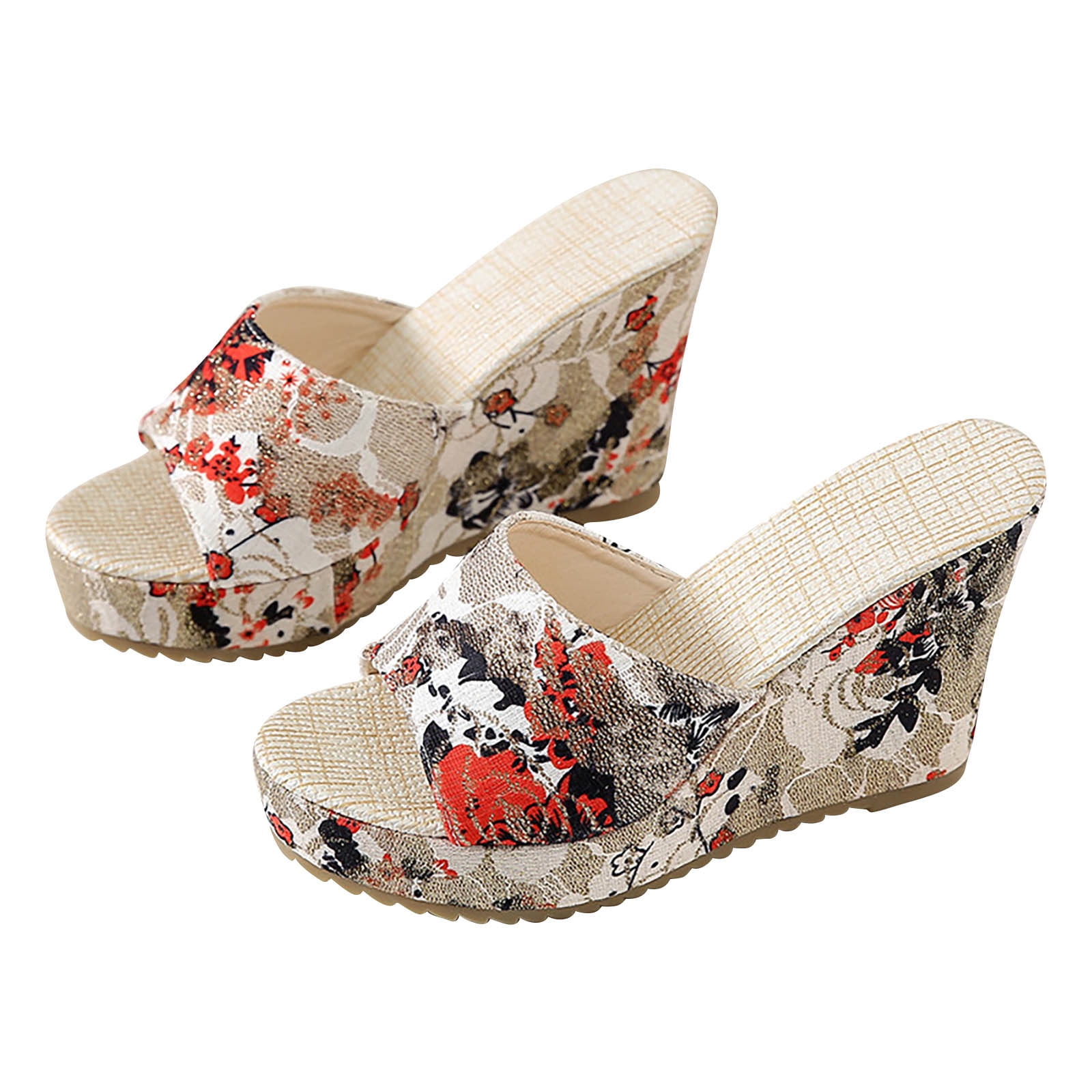 Jeashchat Womens Platform Wedge Slide Sandal Summer Beach Outdoor