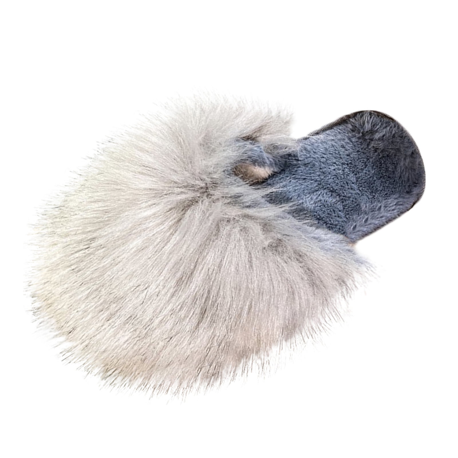 JeashCHAT Womens Fuzzy Slippers Cozy Flat Slide Slippers Closed Toe ...