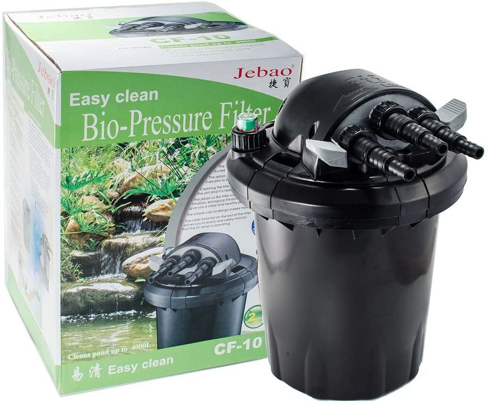 Jebao CF-10 Pressured Pond Bio, Koi Fish Filter with UV Water Foam ...