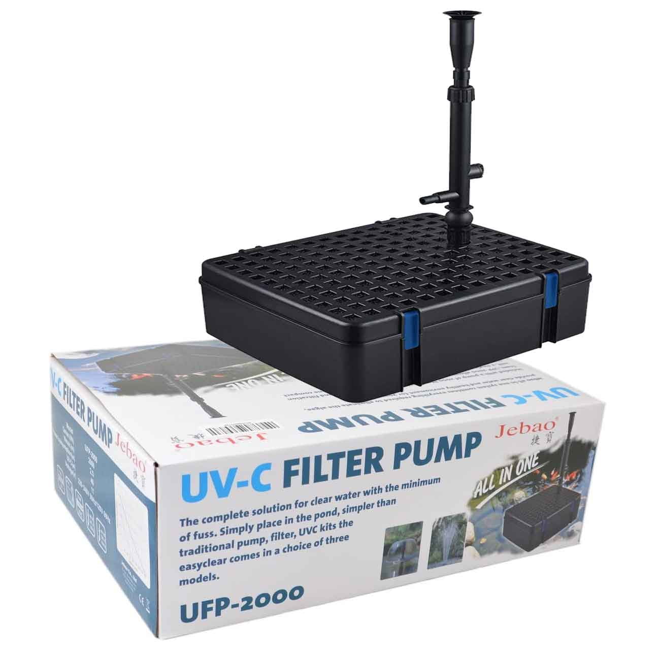 Jebao All-in-One UFP-2000 Submersible Pond 13w UV Clarifier, Black ...