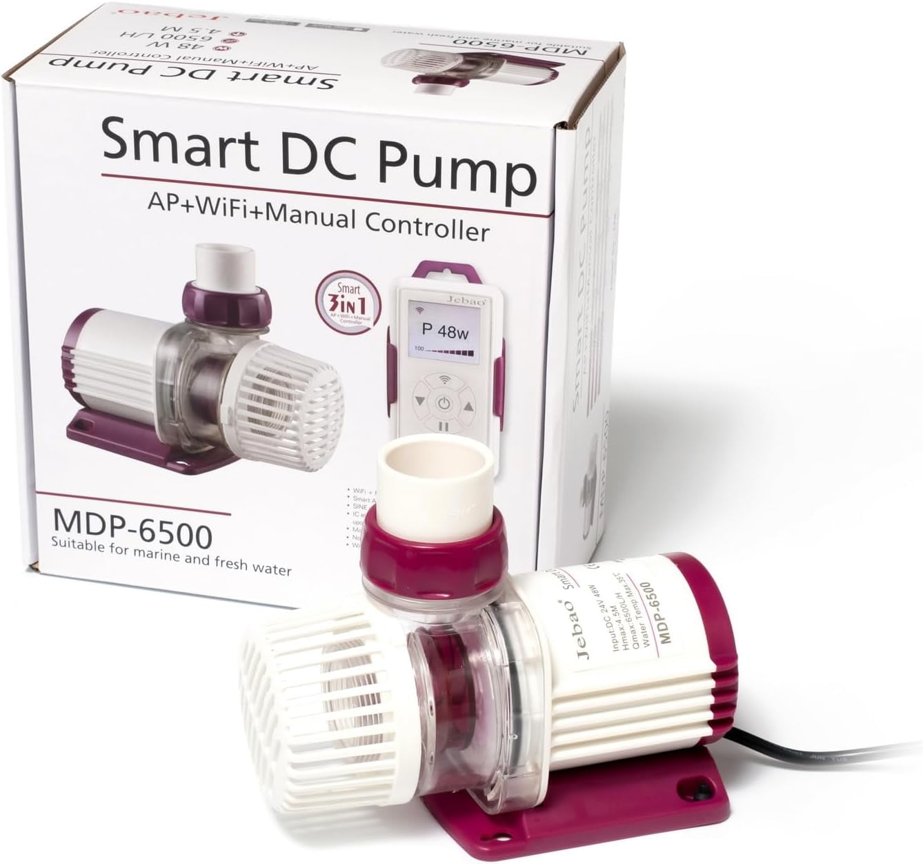 Jebao MDP-6500 Smart DC Pump with LCD Display Controller for Saltwater Tank, 1717gph - Walmart.com