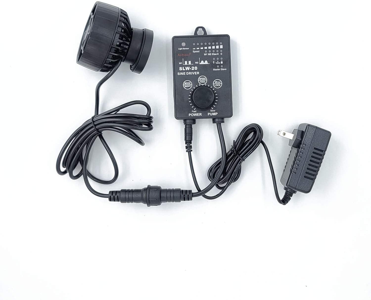 Jebao SLW-20 Wave Maker Flow Pump with Controller for Marine Reef Aquarium, 2641 GPH - Walmart.com