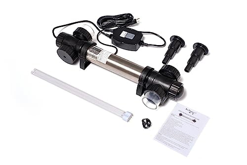 Jebao STU-55 Stainless Steel Pond and Aquarium Clarifier, 55-watt ...