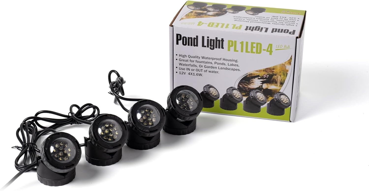 Jebao Submersible LED Pond Light with Photcell Sensor, Set of 5 ...