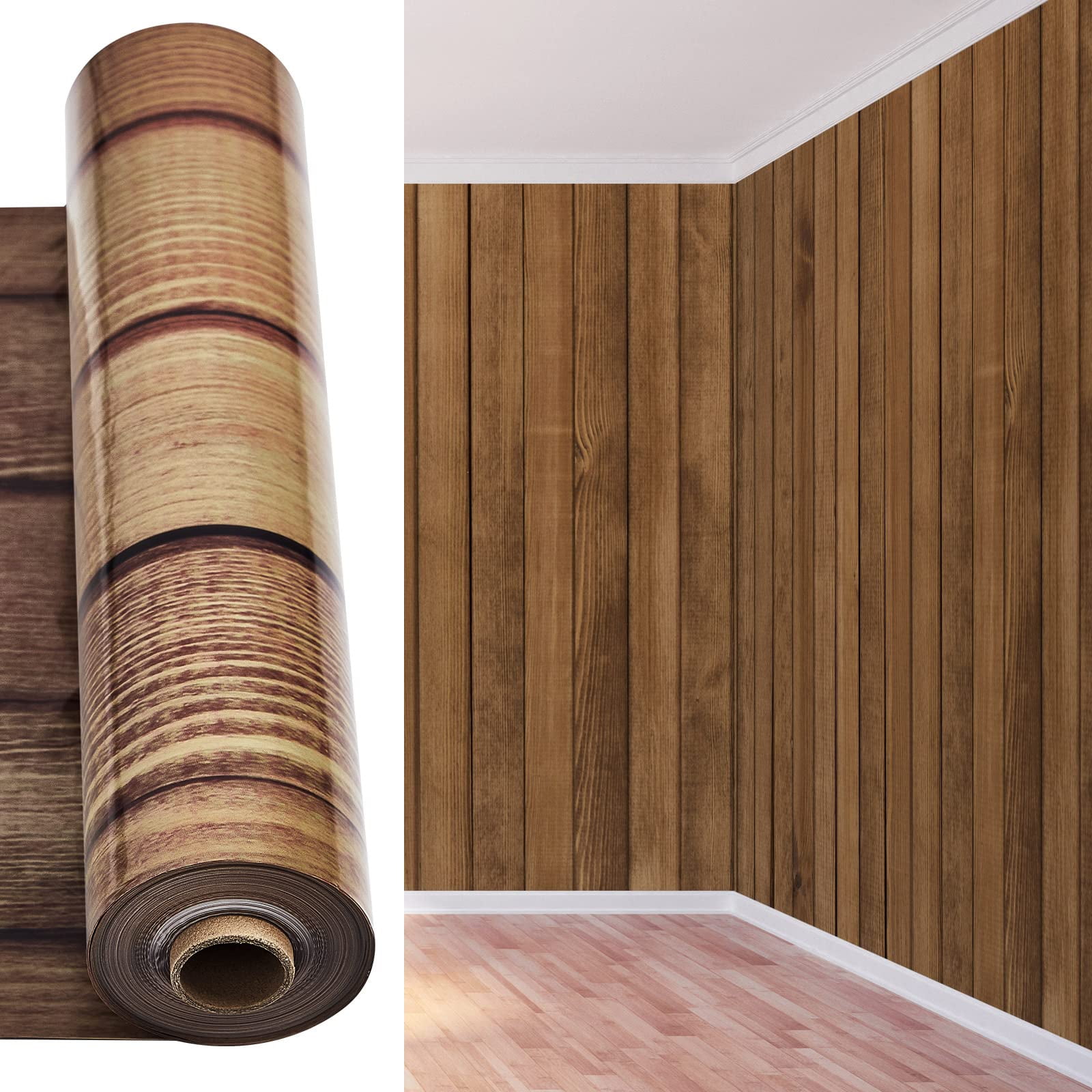 Jecery Wood Grain Tablecloth - 4.5x100 ft Western Themed Party Backdrop ...