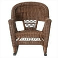 Jeco 3pc Rocker Wicker Chair Set With Blue Cushion-Finish:Espresso ...