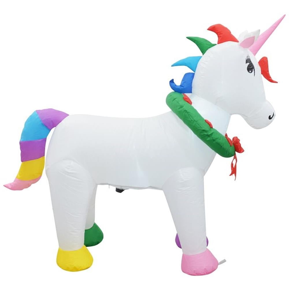 Jeco 4' LED Inflatable Christmas Unicorn, Durable Polyester Decor ...