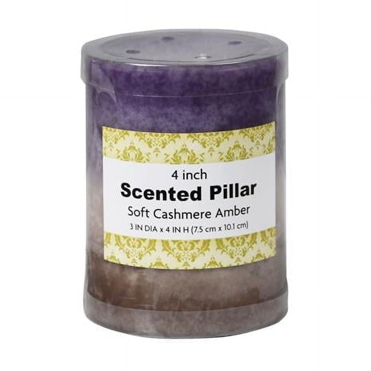 Jeco CPC-3413-24 3 x 4 in. Sand Scented Pillar Candle, Purple - 24 ...