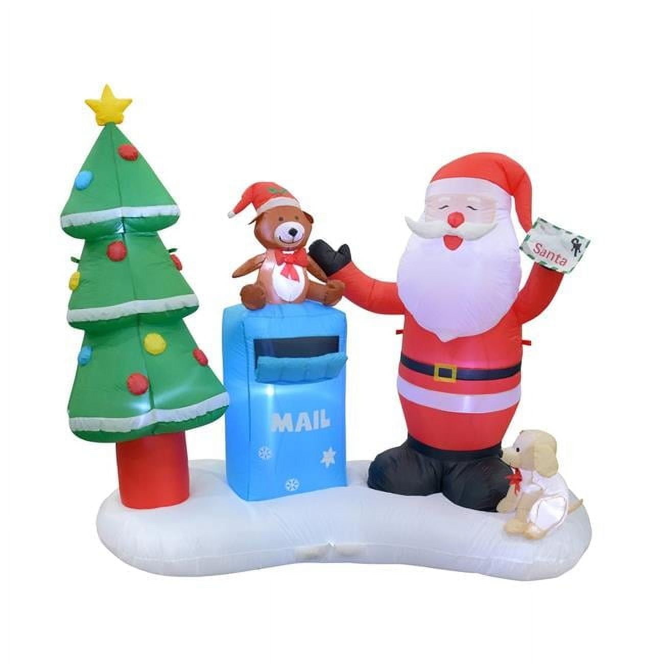Jeco Outdoor Inflatable LED Christmas Santa Mailbox, Weather Resistant ...