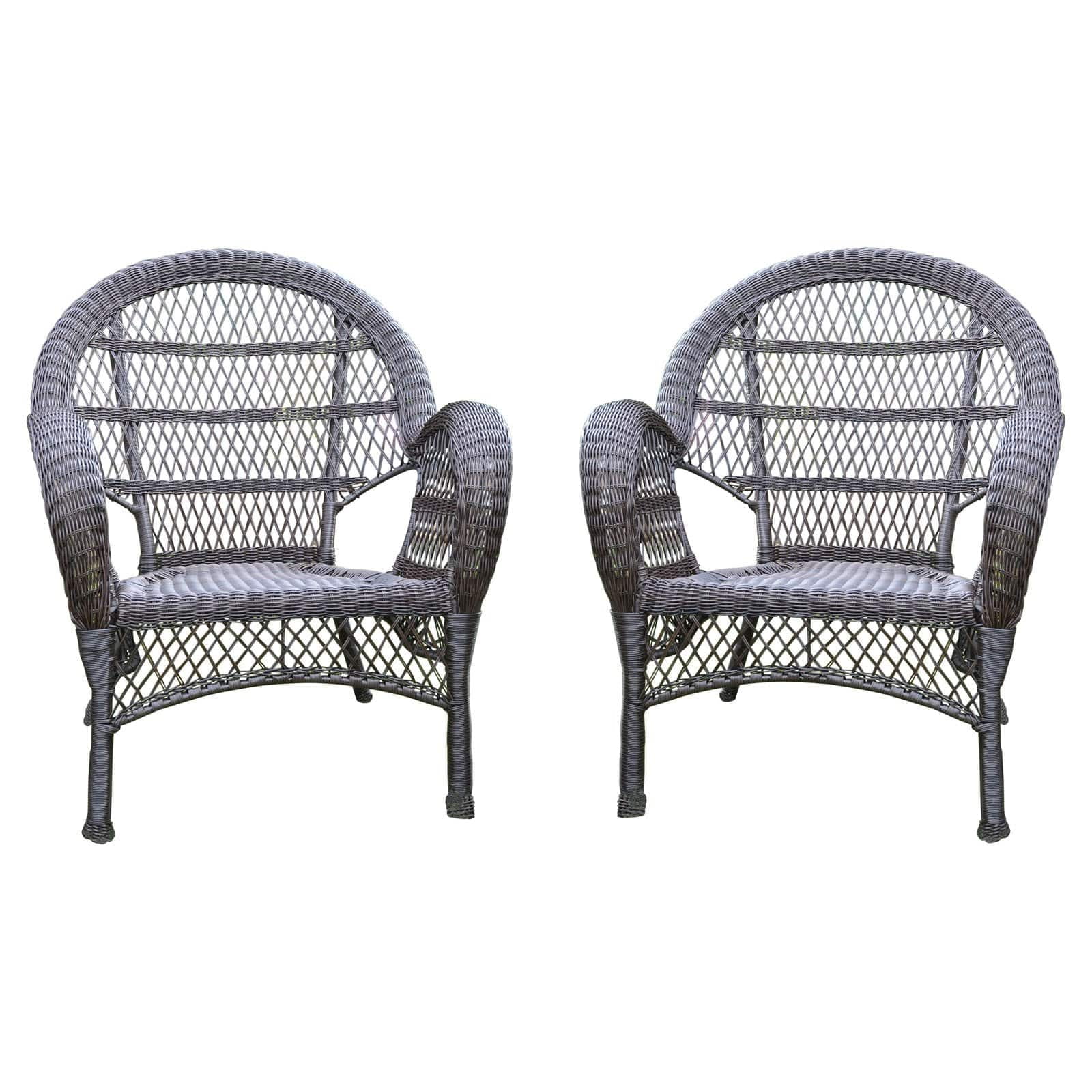 Jeco Resin Wicker Patio Chair in Espresso (Set of 2) - Walmart.com