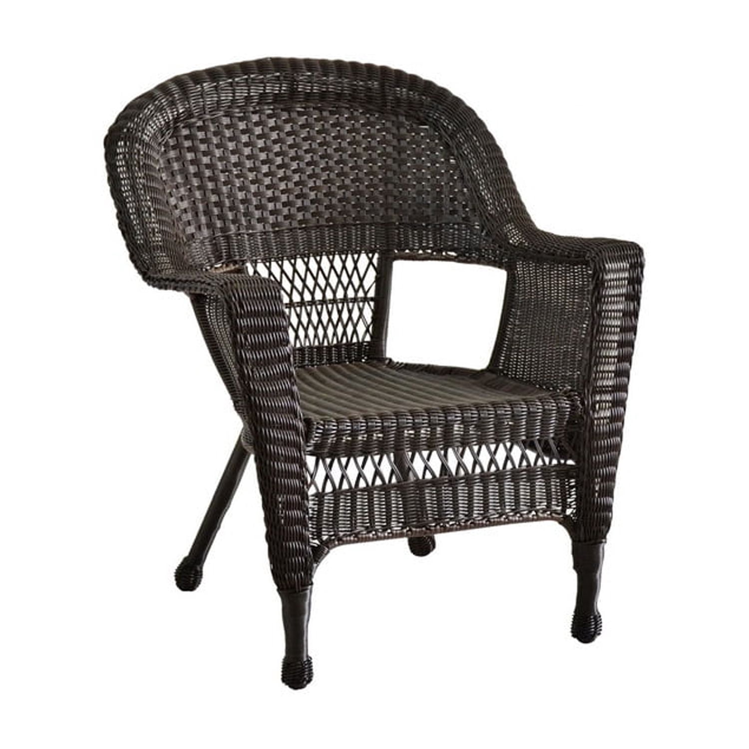 Jeco W00201-4 Espresso Wicker Chair - Set 4 - Walmart Business Supplies