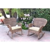 Jeco Resin Wicker Outdoor Rocking Chair, Durable Steel Frame - Set of 2 ...