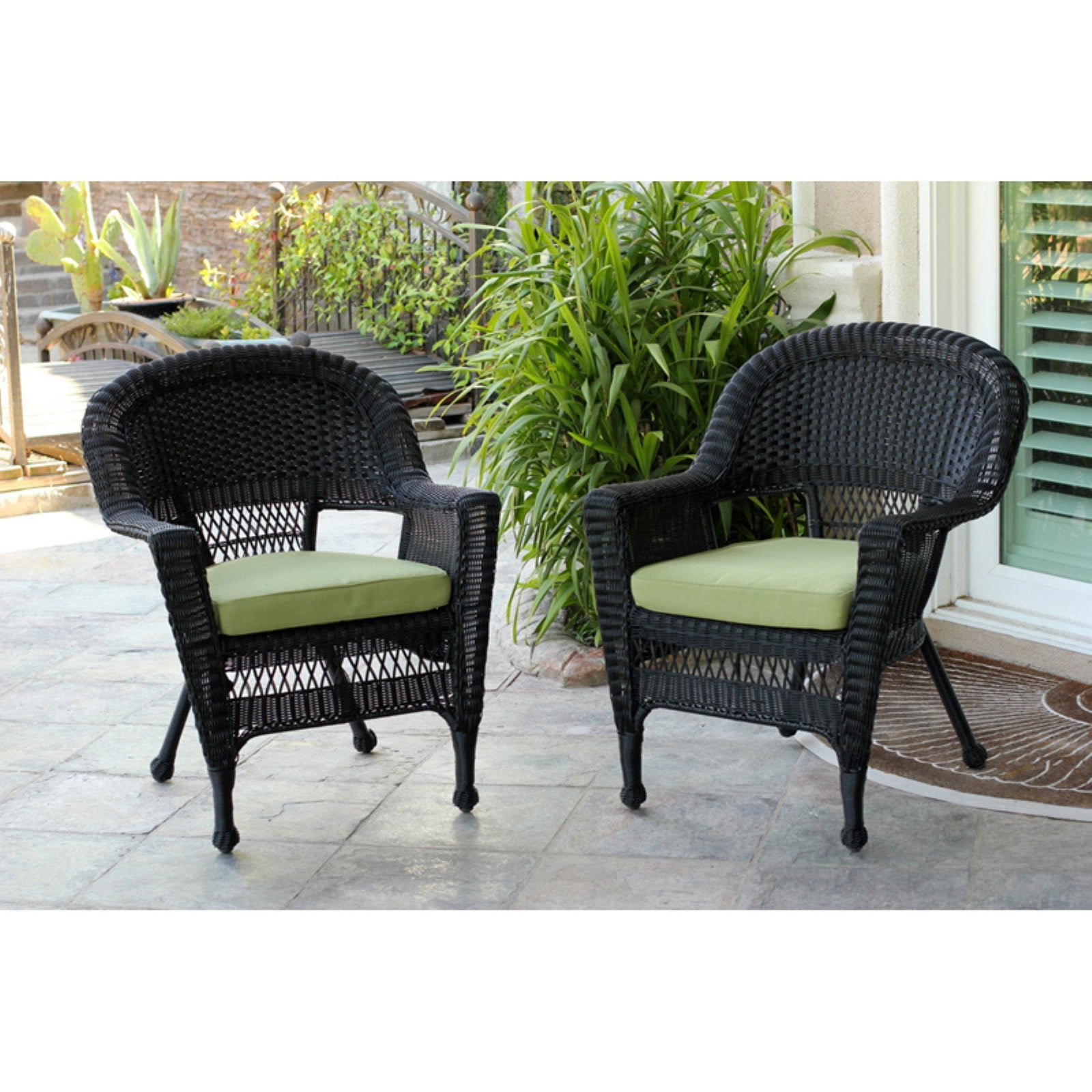 Jeco Wicker Chair with Cushion - Walmart.com